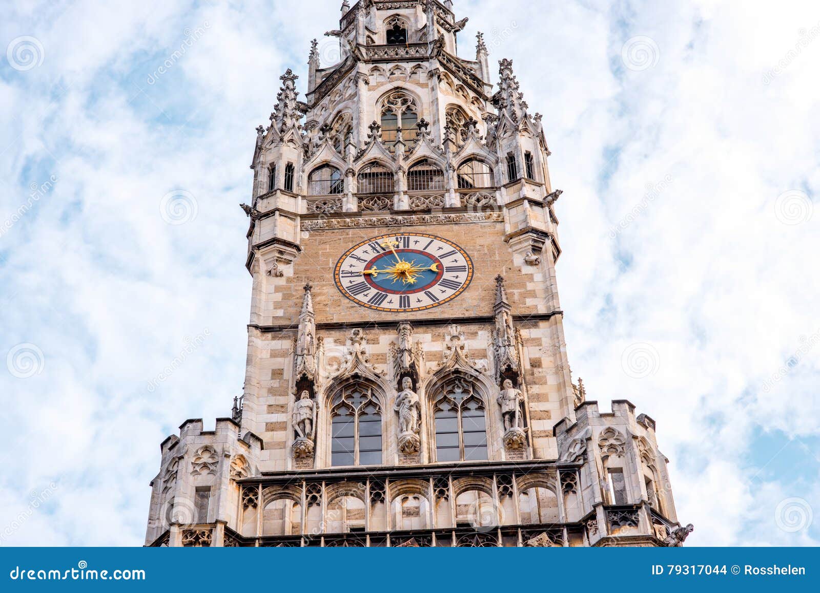 Main clock tower in Munich stock photo. Image of market - 79317044