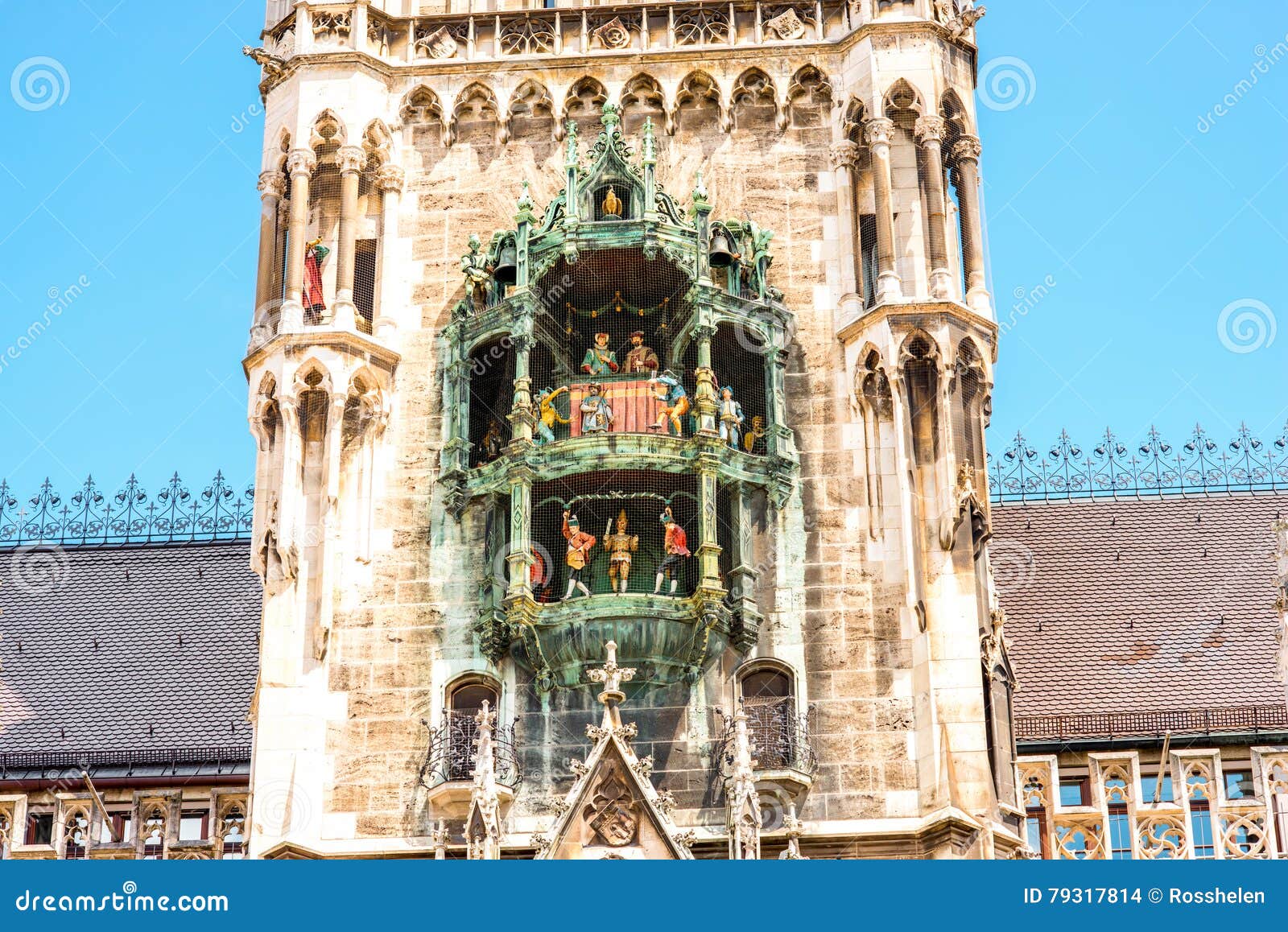 Main clock tower in Munich stock photo. Image of cultural - 79317814