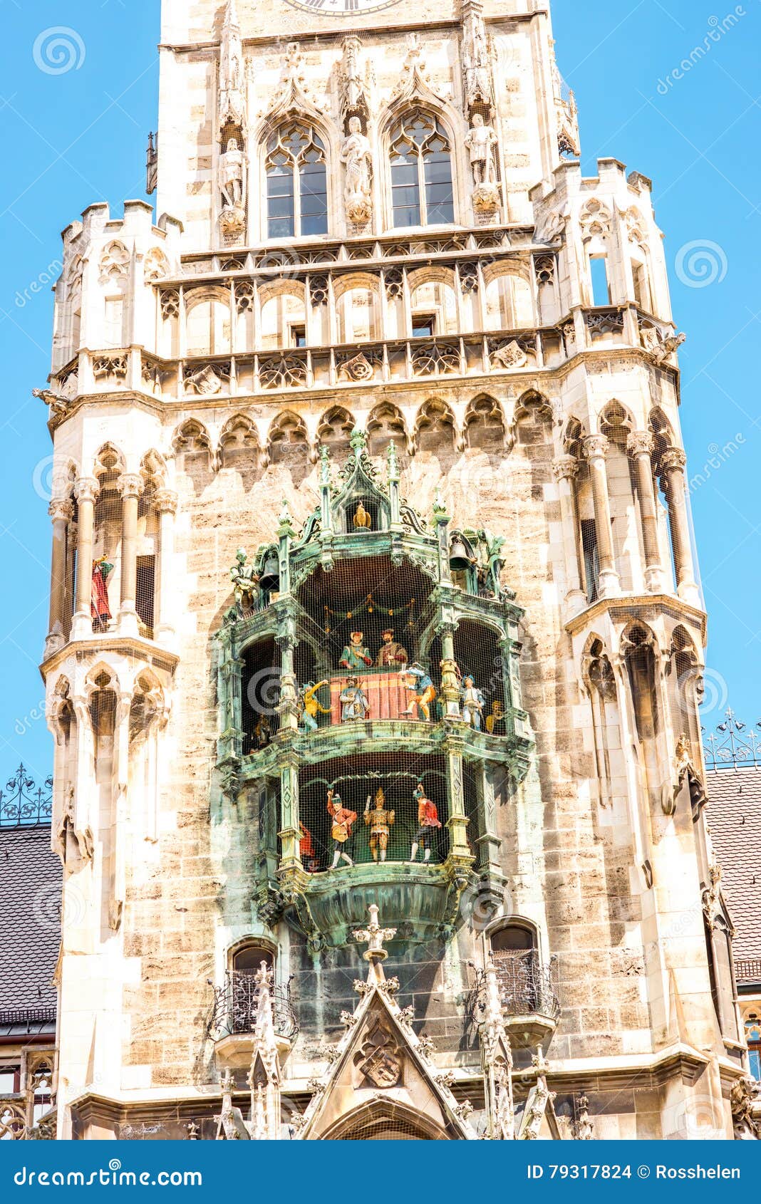 Main clock tower in Munich stock photo. Image of architecture - 79317824