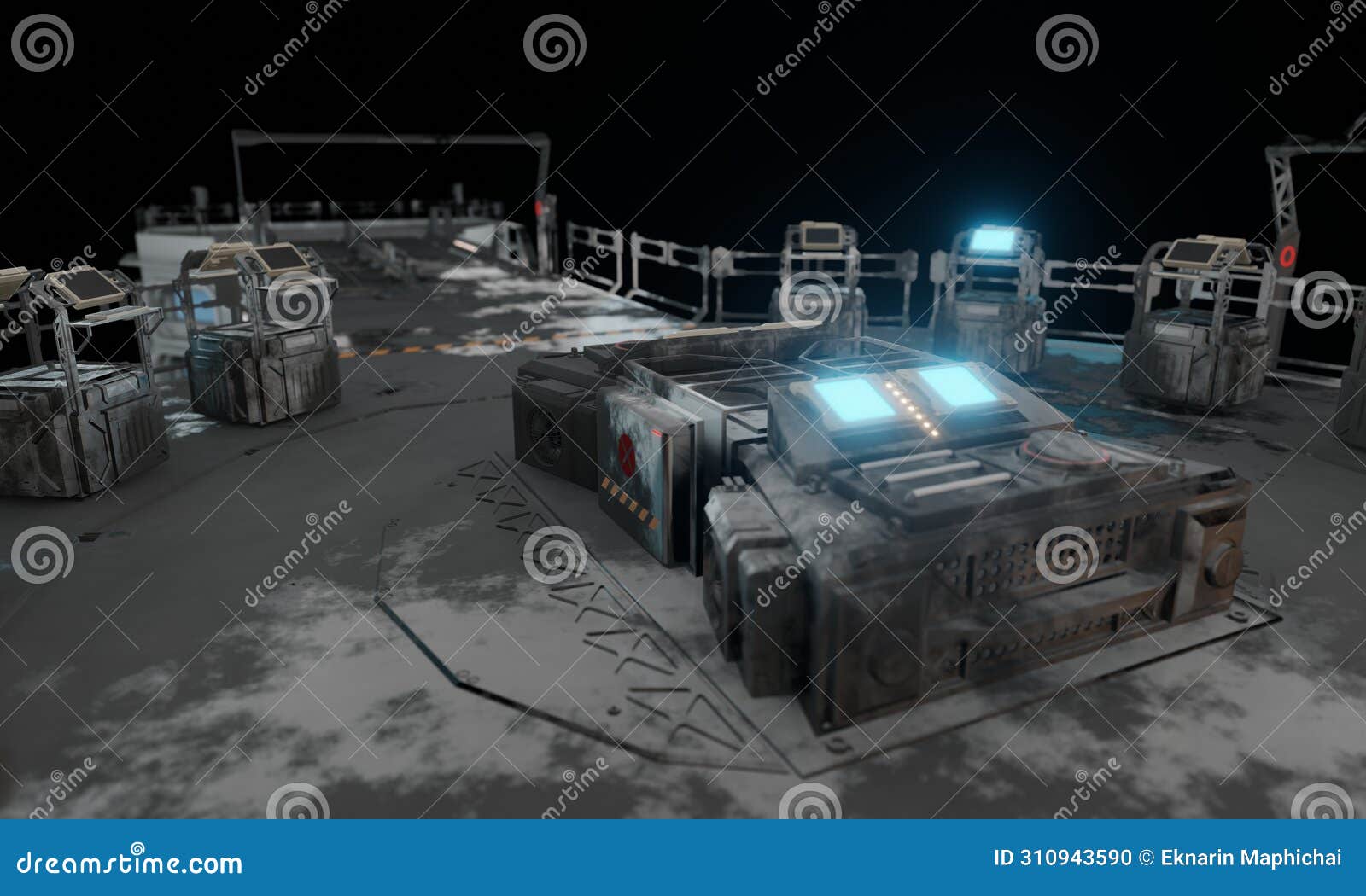 Main Computer Center Working on Base of Operations Building Stock ...