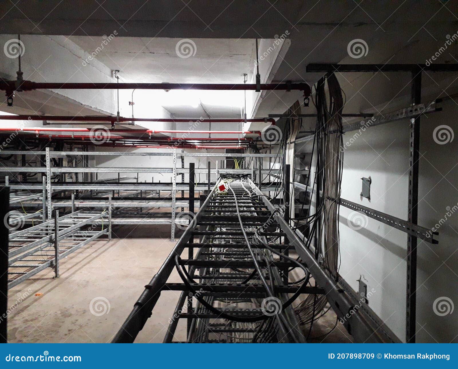 Main and Control Cable on Ladder in the Cable Room Stock Image - Image ...