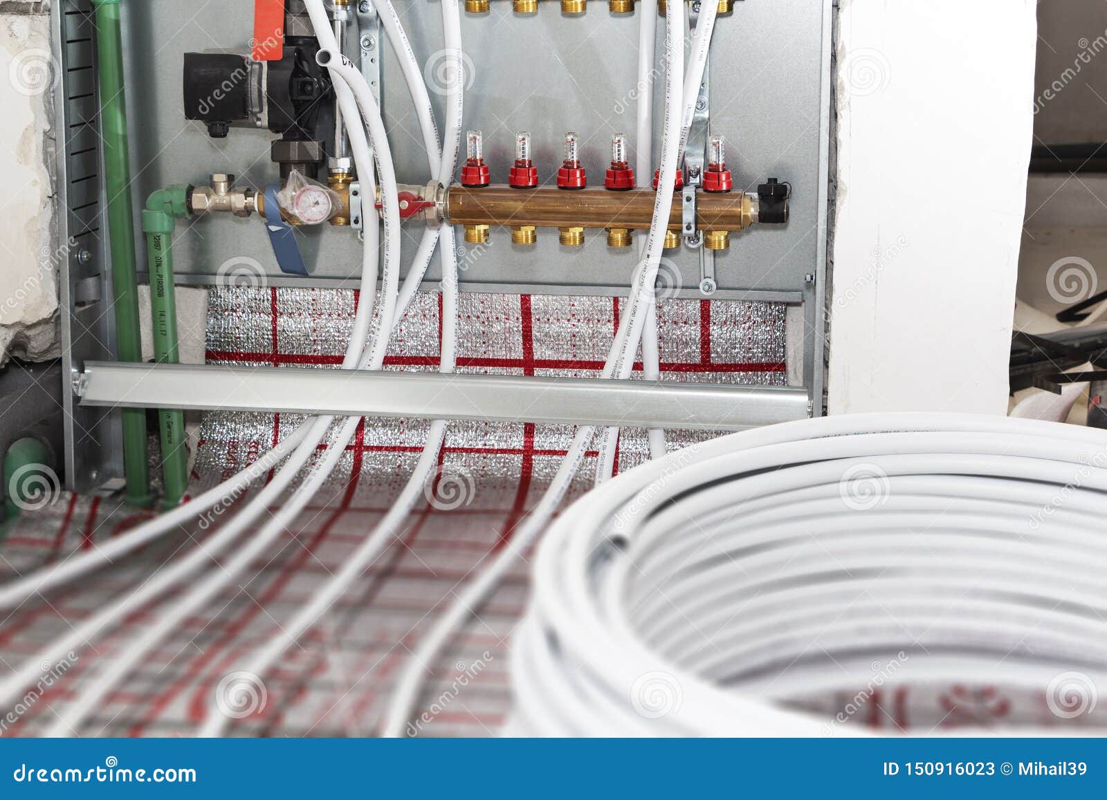 Main Control Manifold of House Floor Heating System Stock Image - Image ...