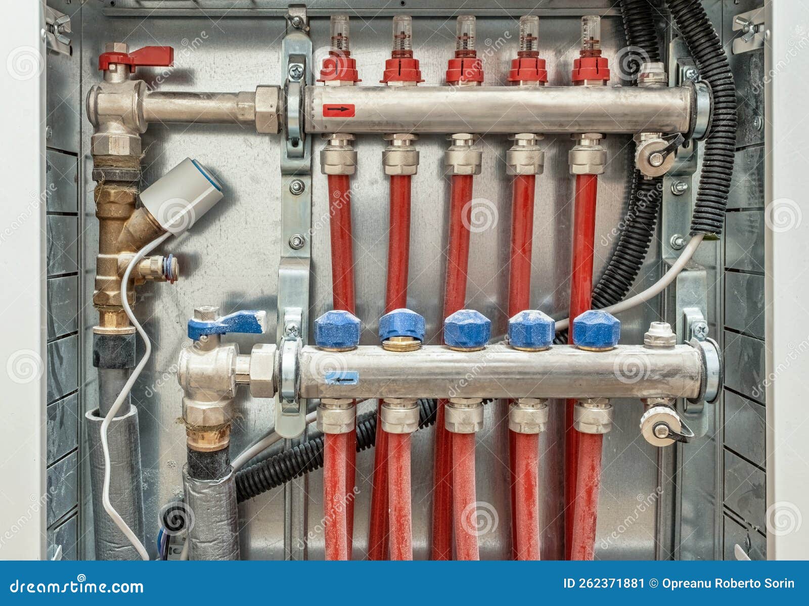 Main Control Manifold of House Heating System Stock Image - Image of ...