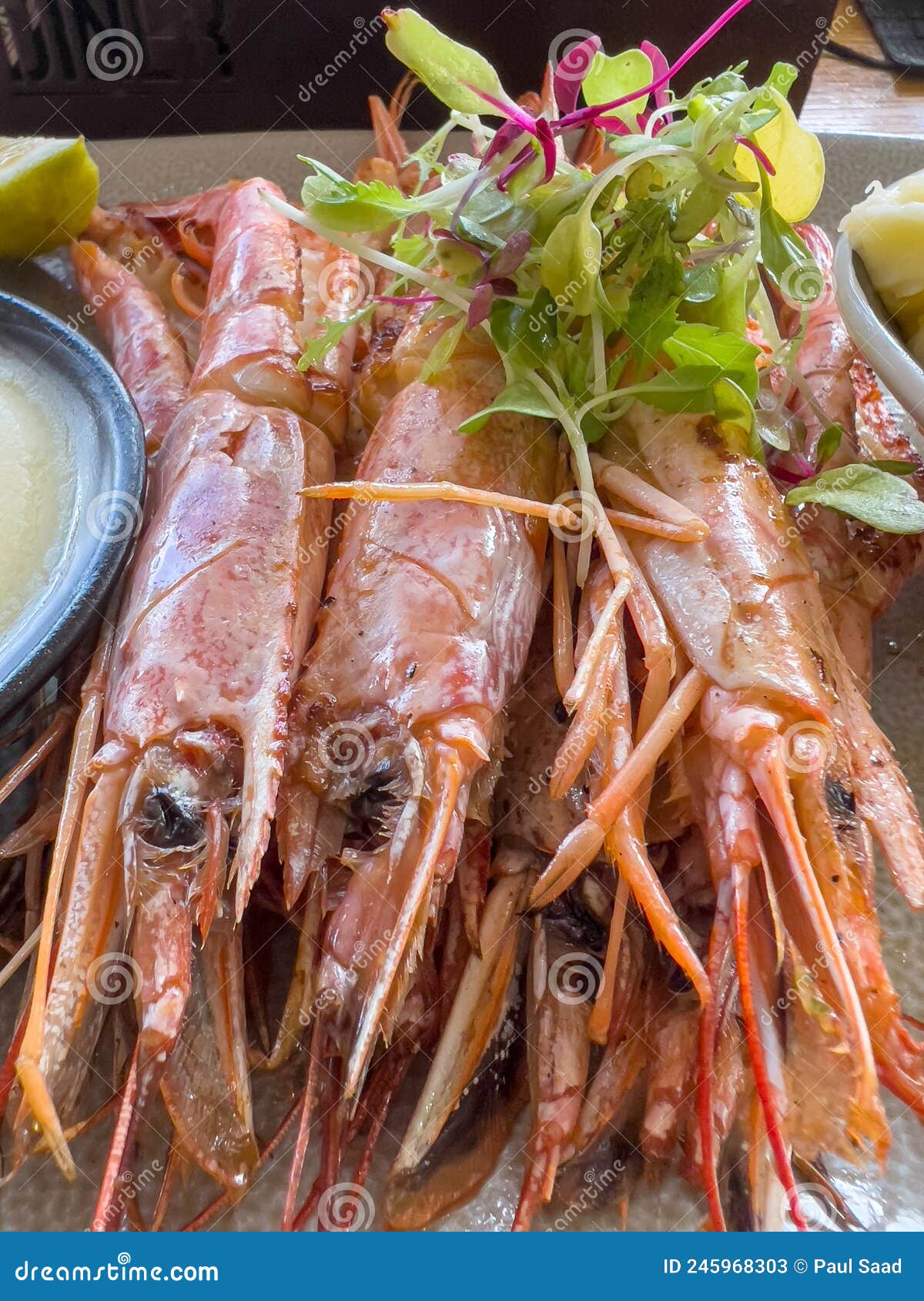 Main Course Queen Prawns Dinner Stock Image - Image of avocado, seafood ...