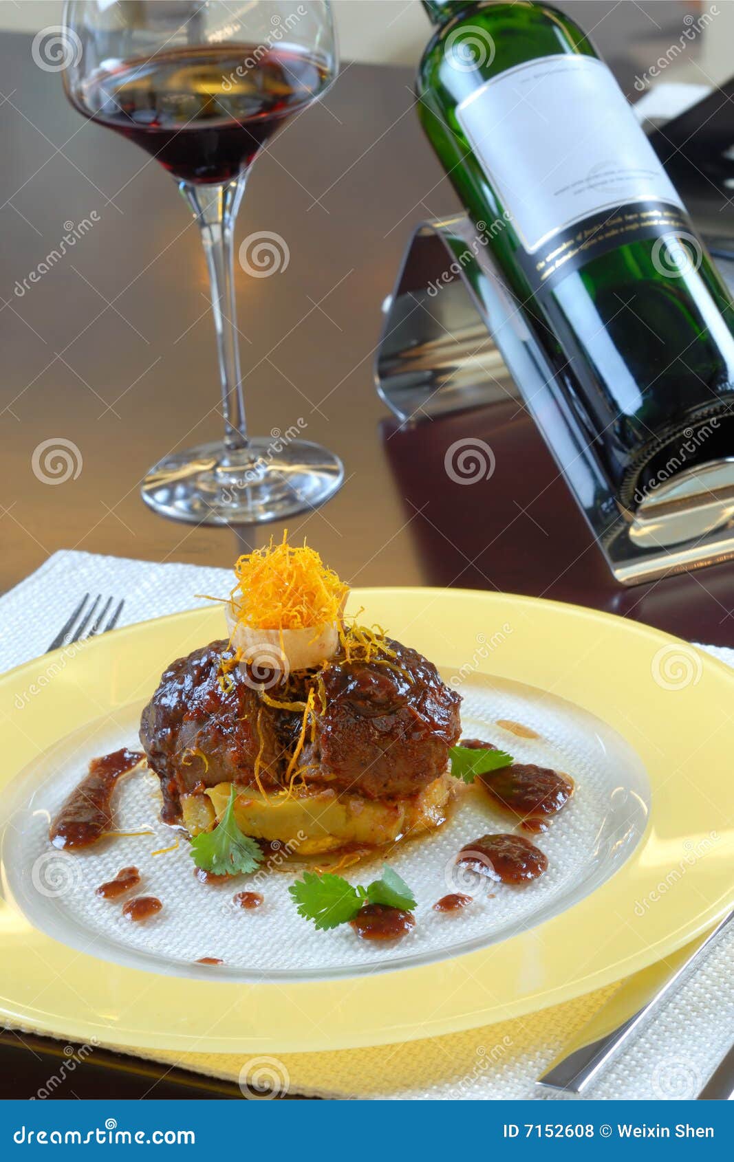 Main course with wine stock photo. Image of flavorful - 7152608