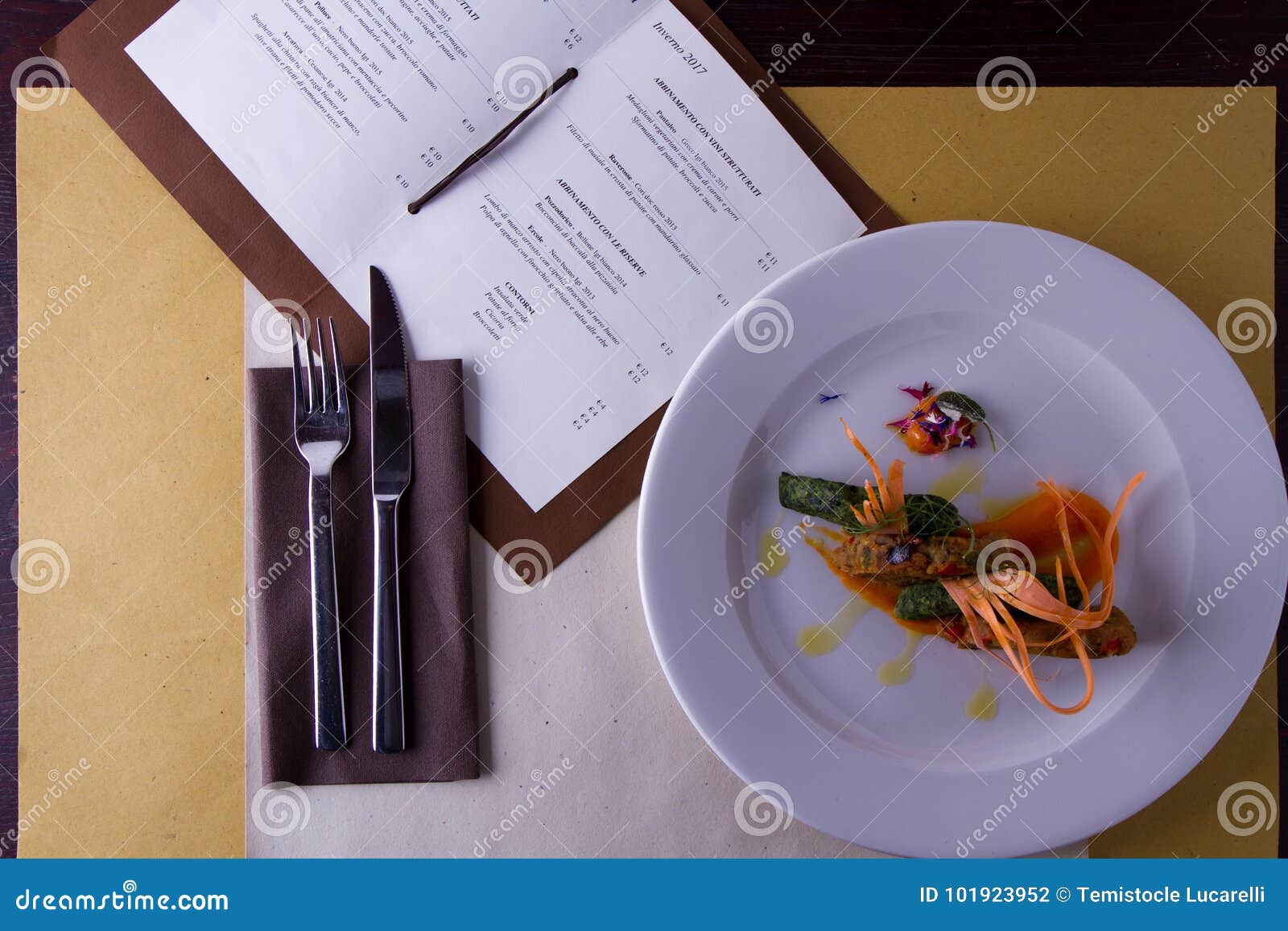 Gourmet Course in a Restaurant Stock Photo - Image of cooked, garnish ...