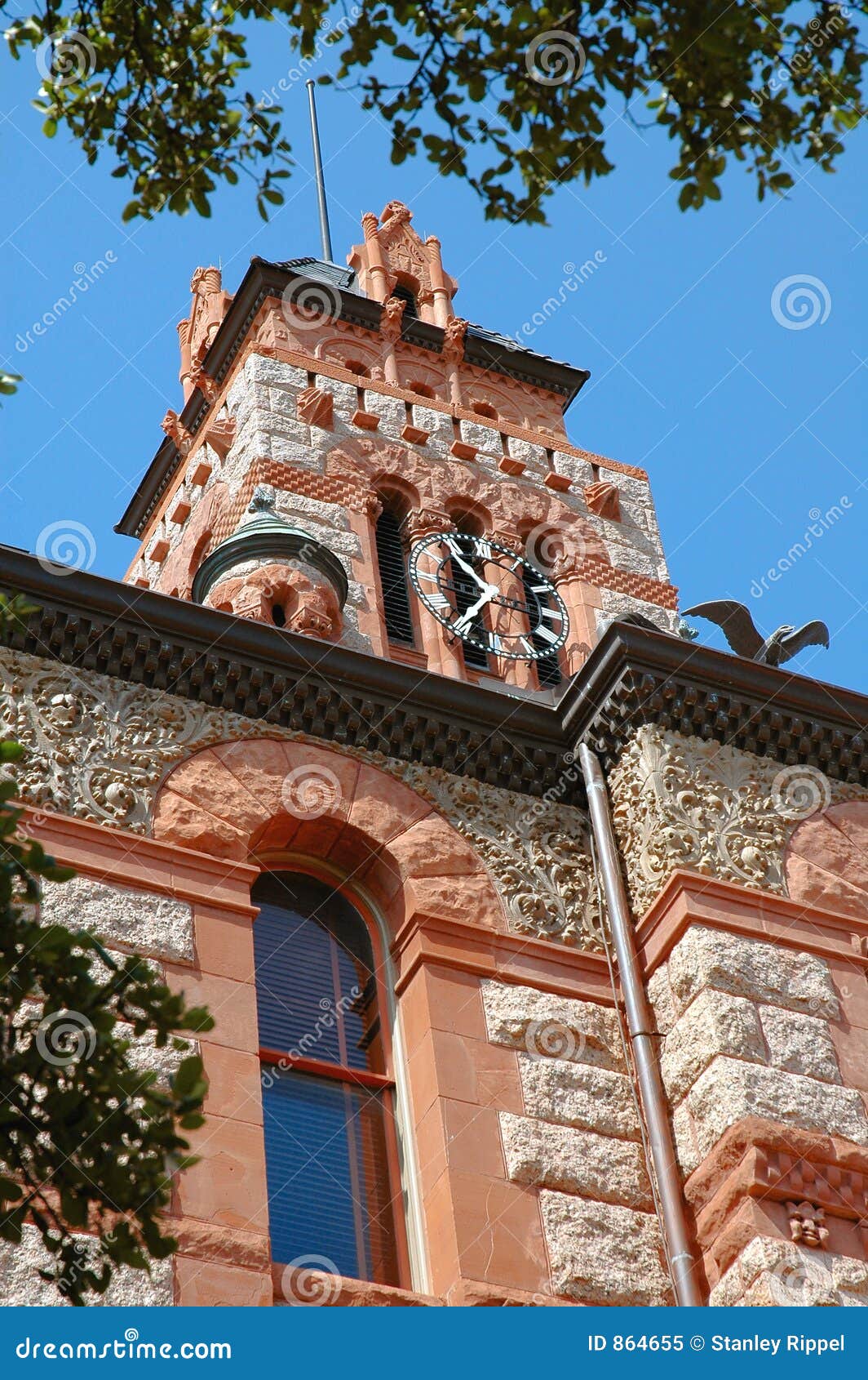 Main Courthouse Clock Tower in Waxahachie, Texas Stock Image - Image of ...