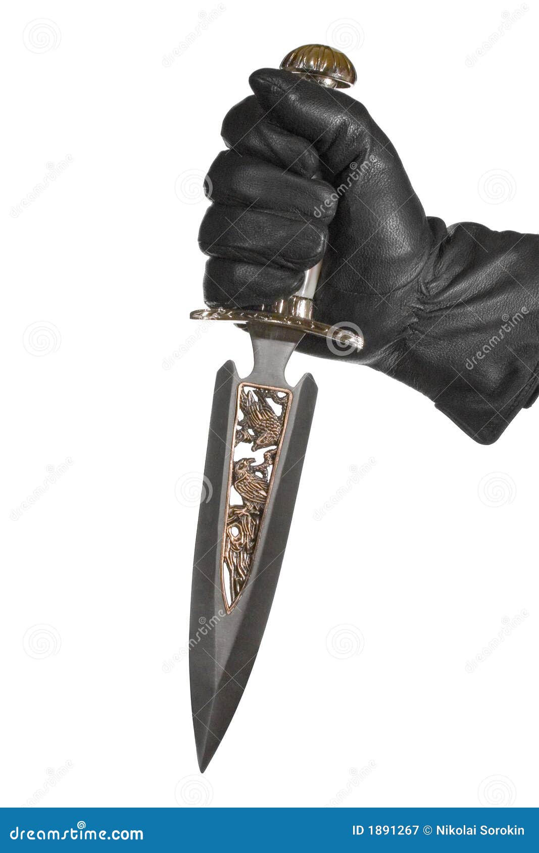 Main Dans Le Gant Avec Le Poignard Image stock - Image du main ...