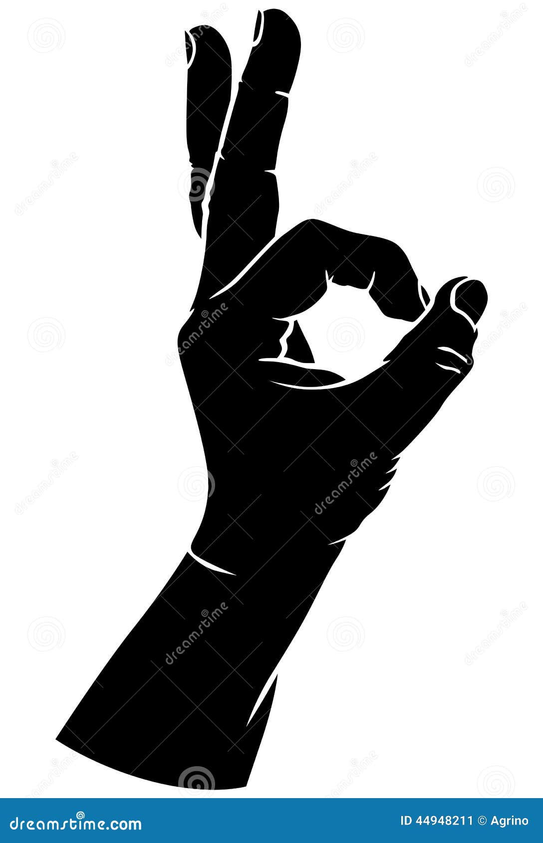 Main dans le signe de l'ok illustration de vecteur. Illustration du ...