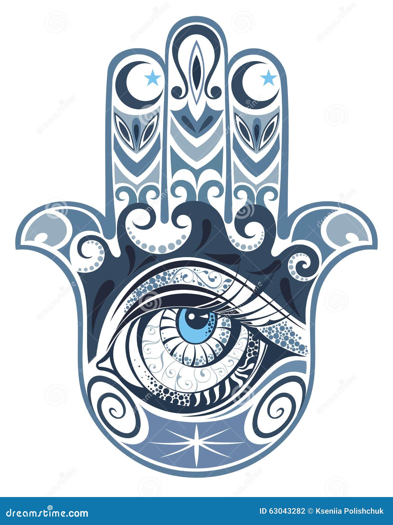 Main de Hamsa de Fatima illustration de vecteur. Illustration du ...