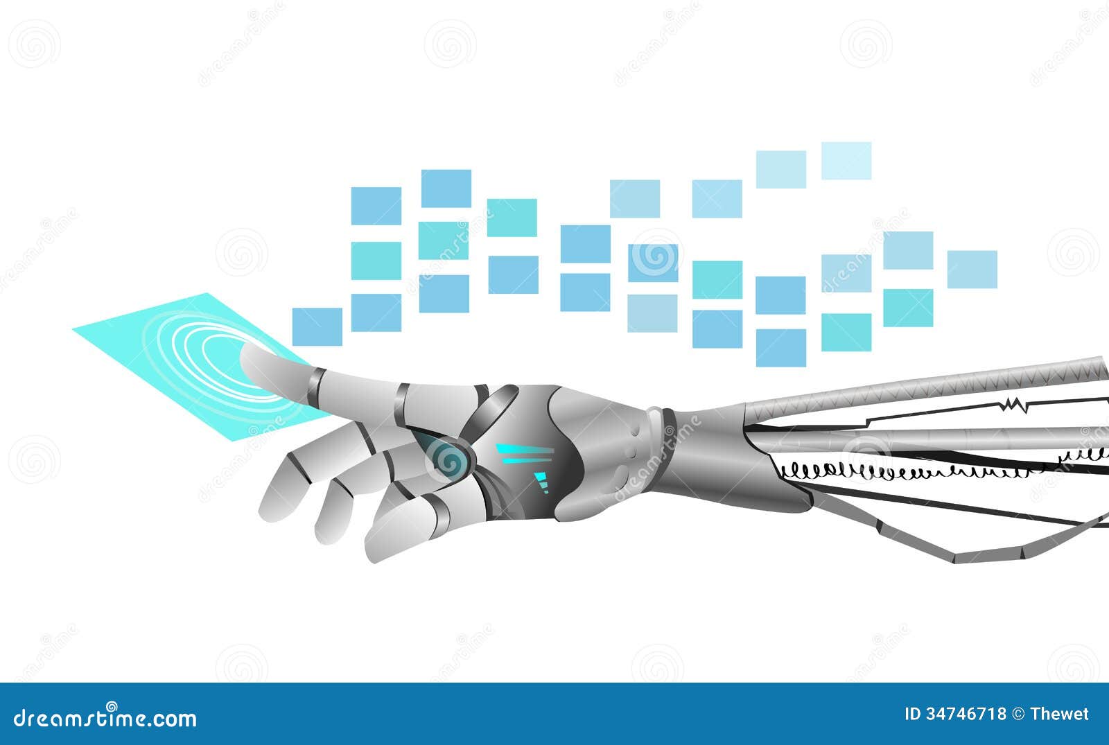 Main de machine illustration stock. Illustration du technologie - 34746718