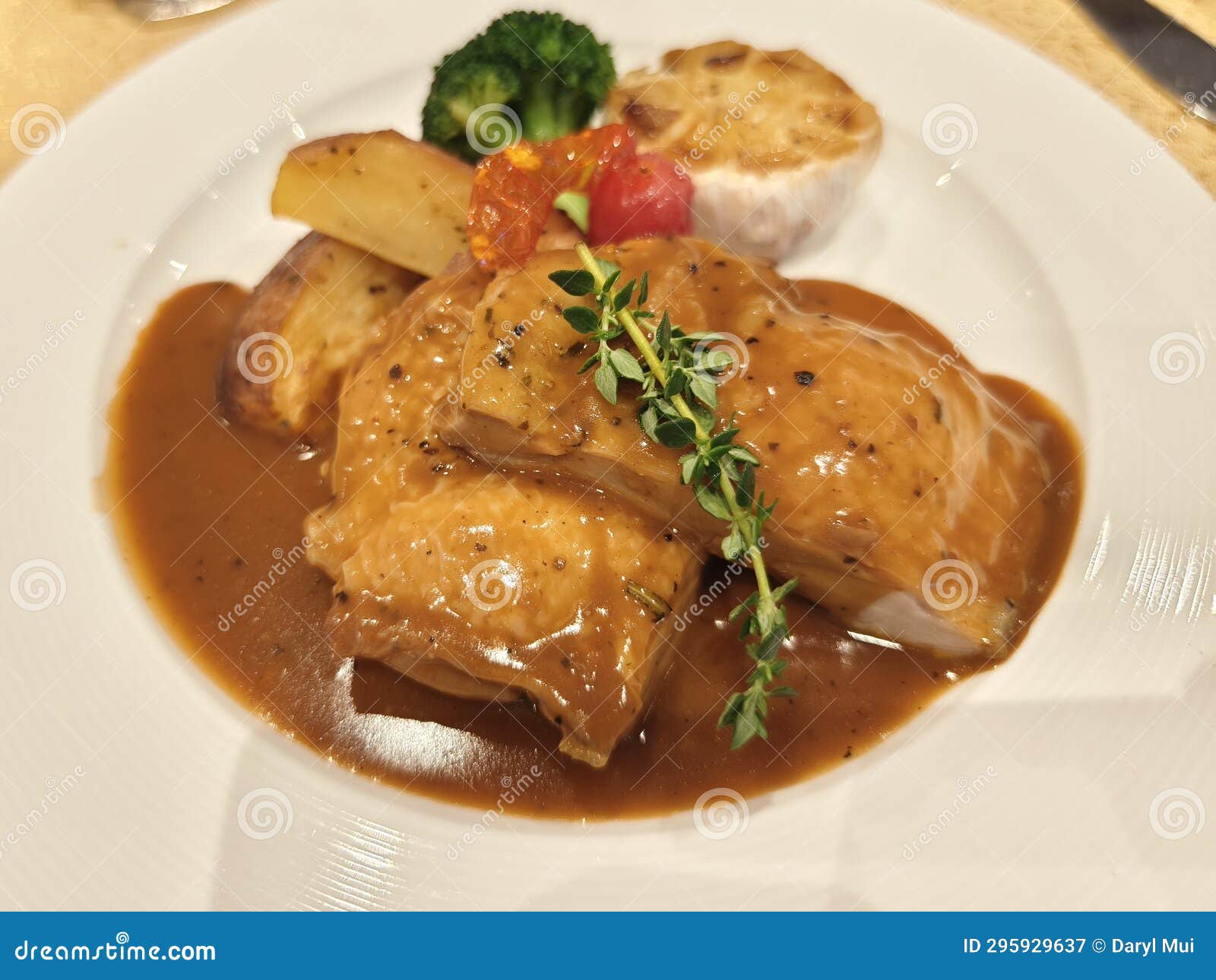 Main Dish Chicken Chop for 3 Course Meal Set Stock Image - Image of ...