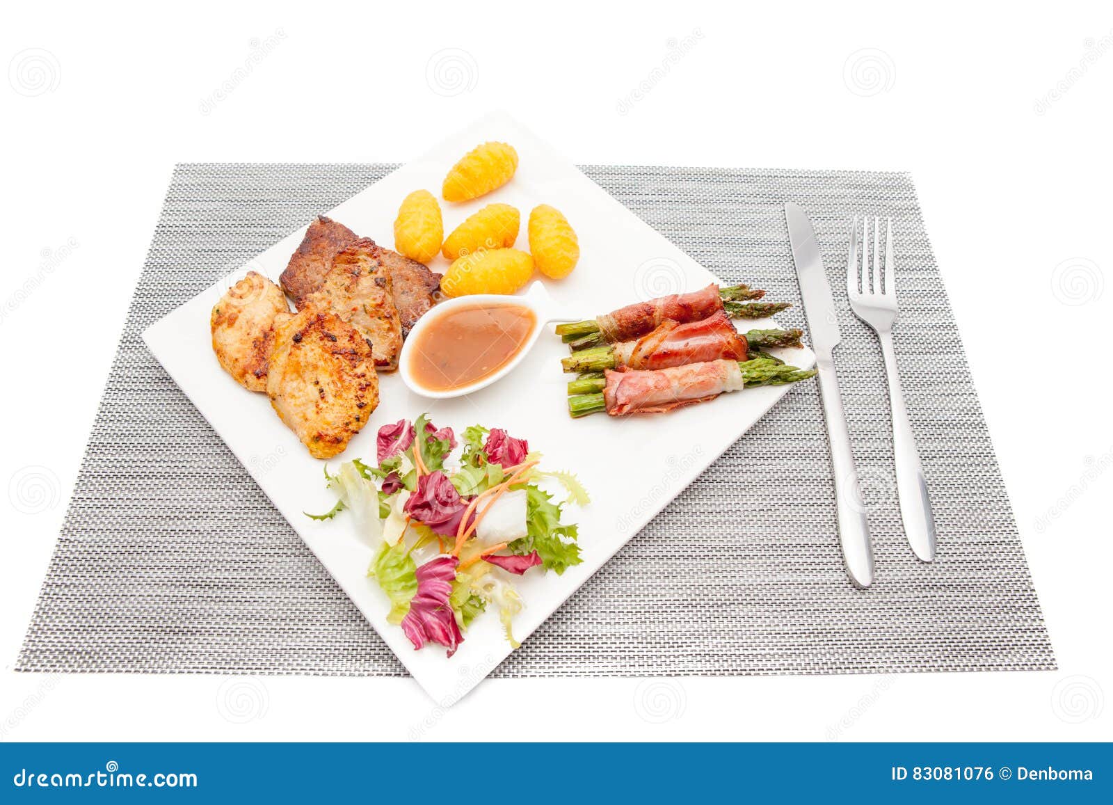Main dish with meat stock photo. Image of grilled, sauce - 83081076