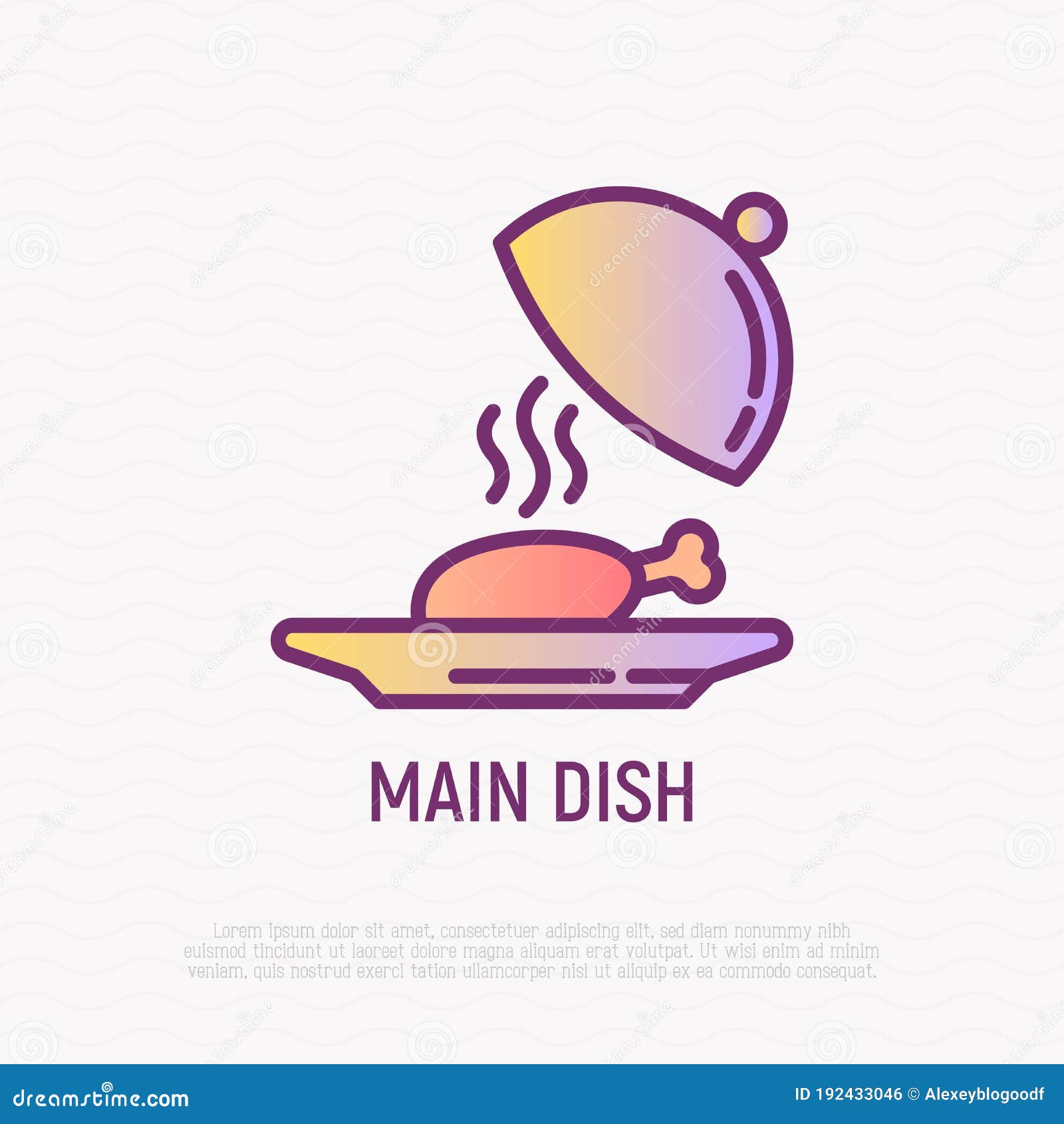 Main Dish in Restaurant Thin Line Icon. Modern Vector Illustration ...