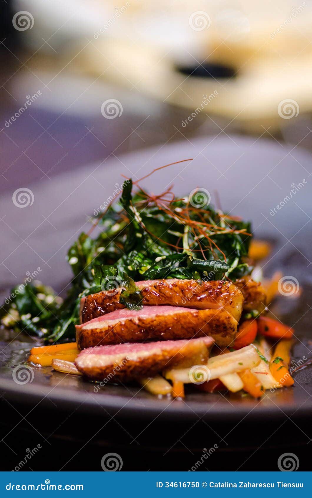 Main Dish with Roasted Duck Stock Photo - Image of cuisine, delicious ...