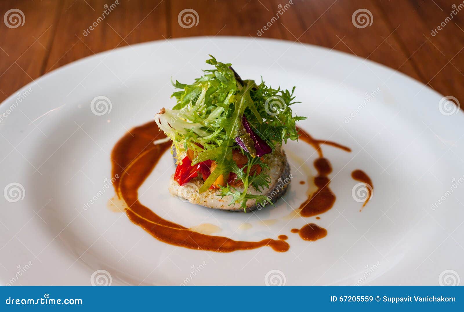 Main Dish. Vegetable with Fish Stock Image - Image of green, bowl: 67205559