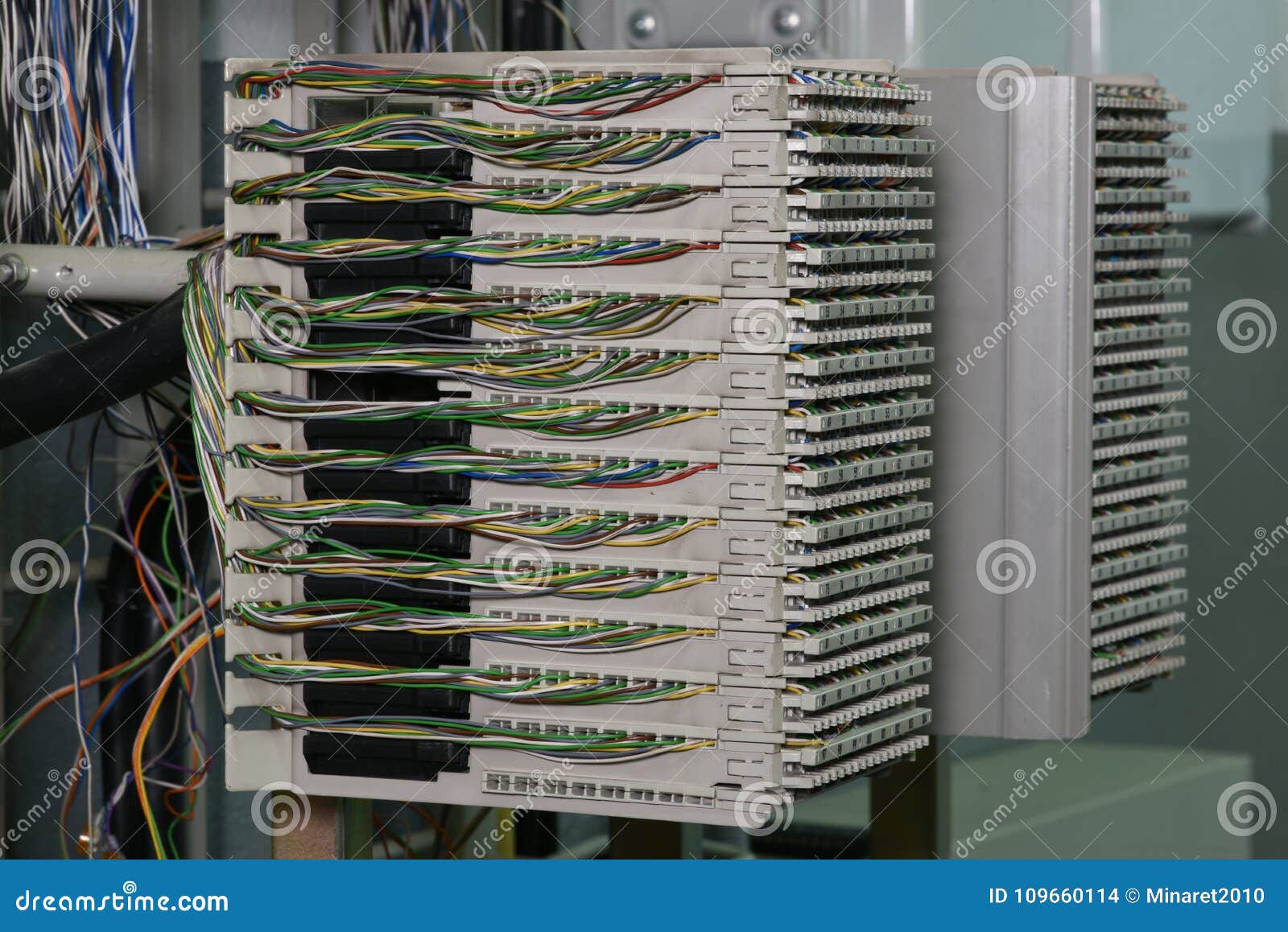 Main Distribution Frame in Telecom Center Stock Photo - Image of ...