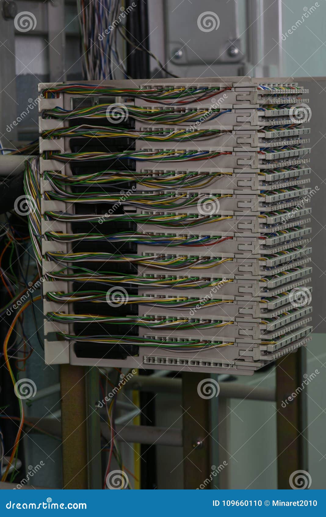 Main Distribution Frame in Telecom Center Stock Photo - Image of ...