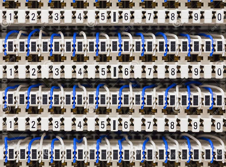 Main Distribution Frames with Cable Connections Stock Photo - Image of ...