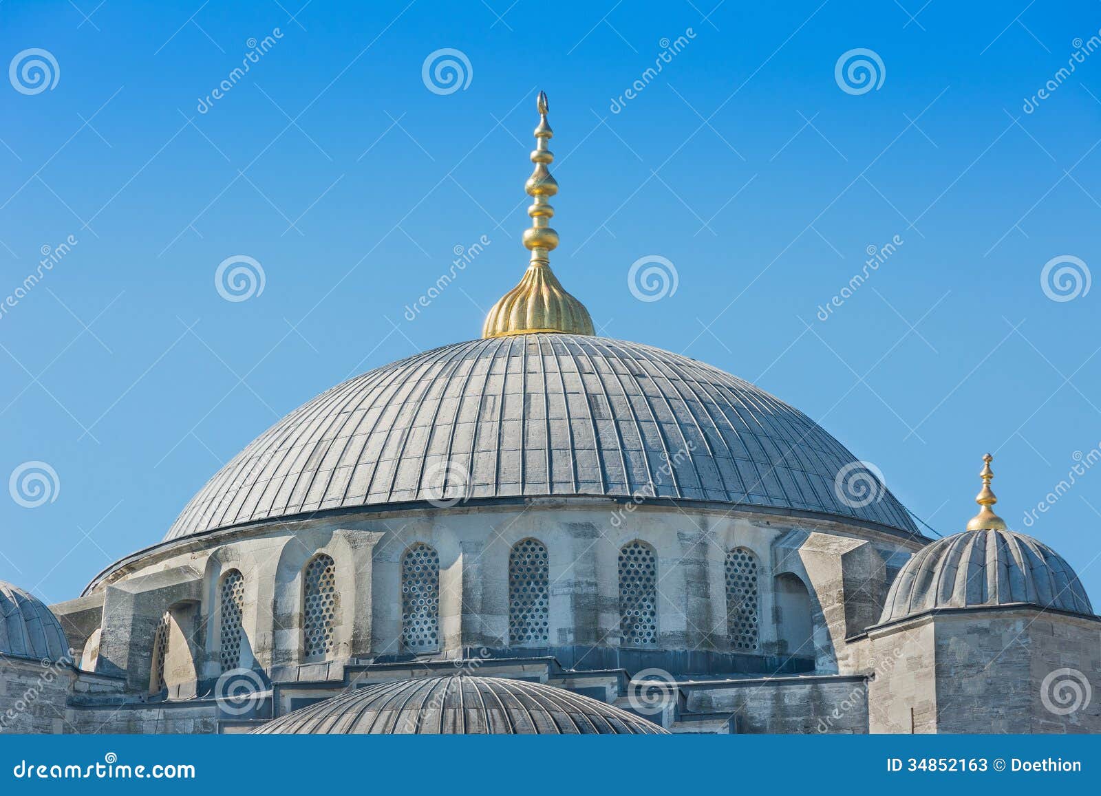 Main Dome of the Blue Mosque Istanbul Stock Image - Image of spire ...