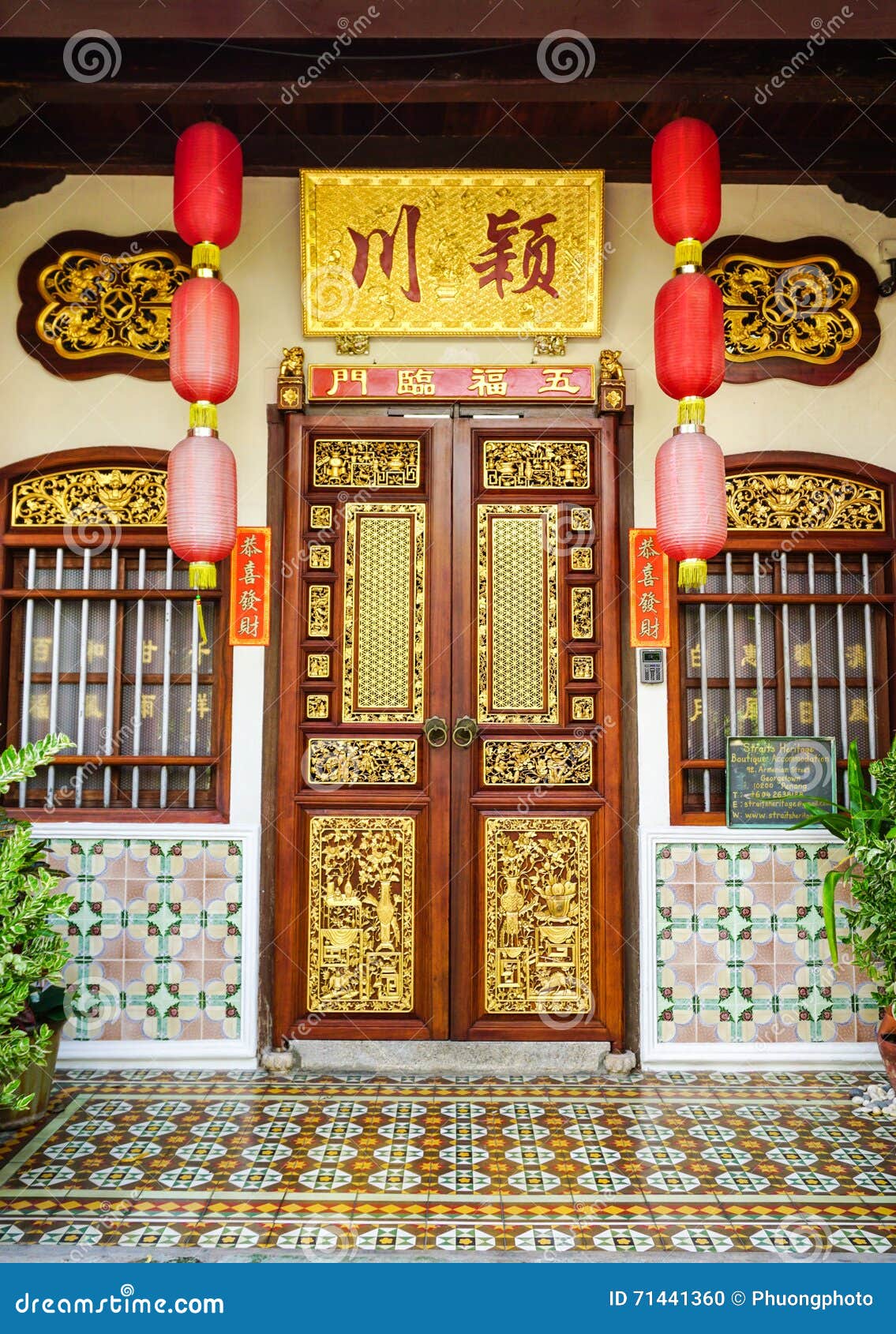 Main Door of the Temple at Georgetown in Penang, Malaysia Editorial ...