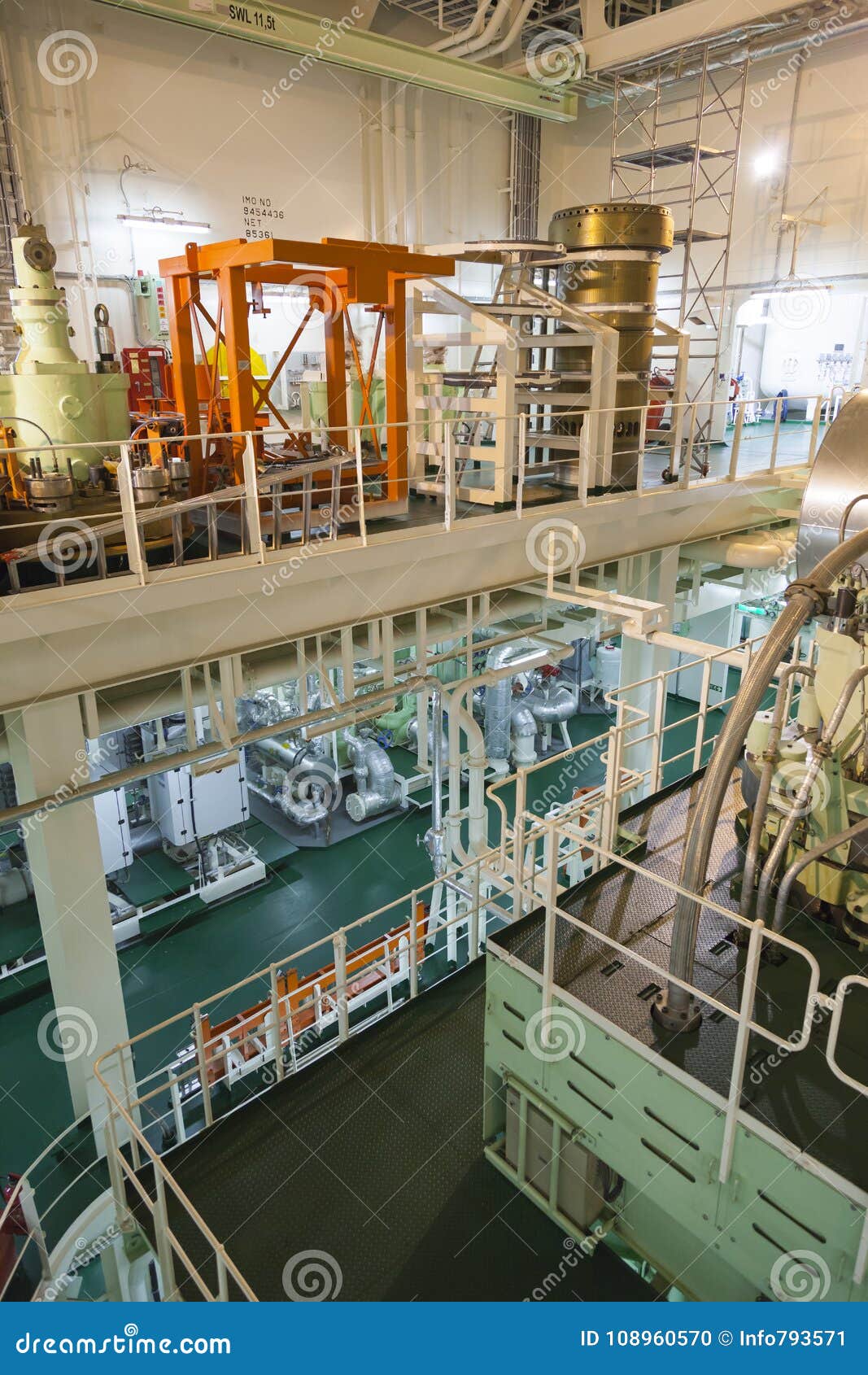 Main engine of a big ship stock photo. Image of full - 108960570