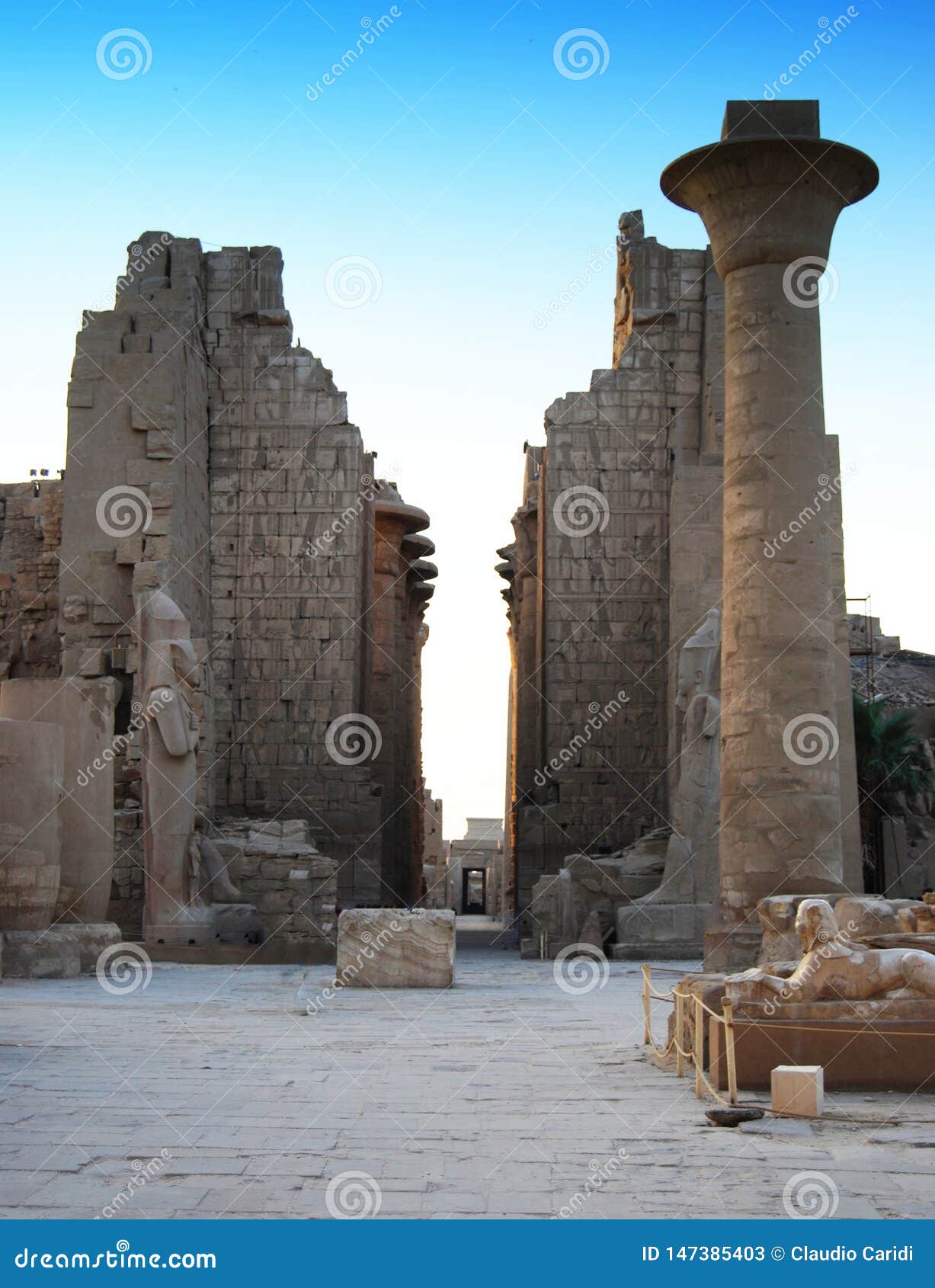 Main Entrance of the Temple of Karnak, Luxor, Egypt Stock Image - Image ...