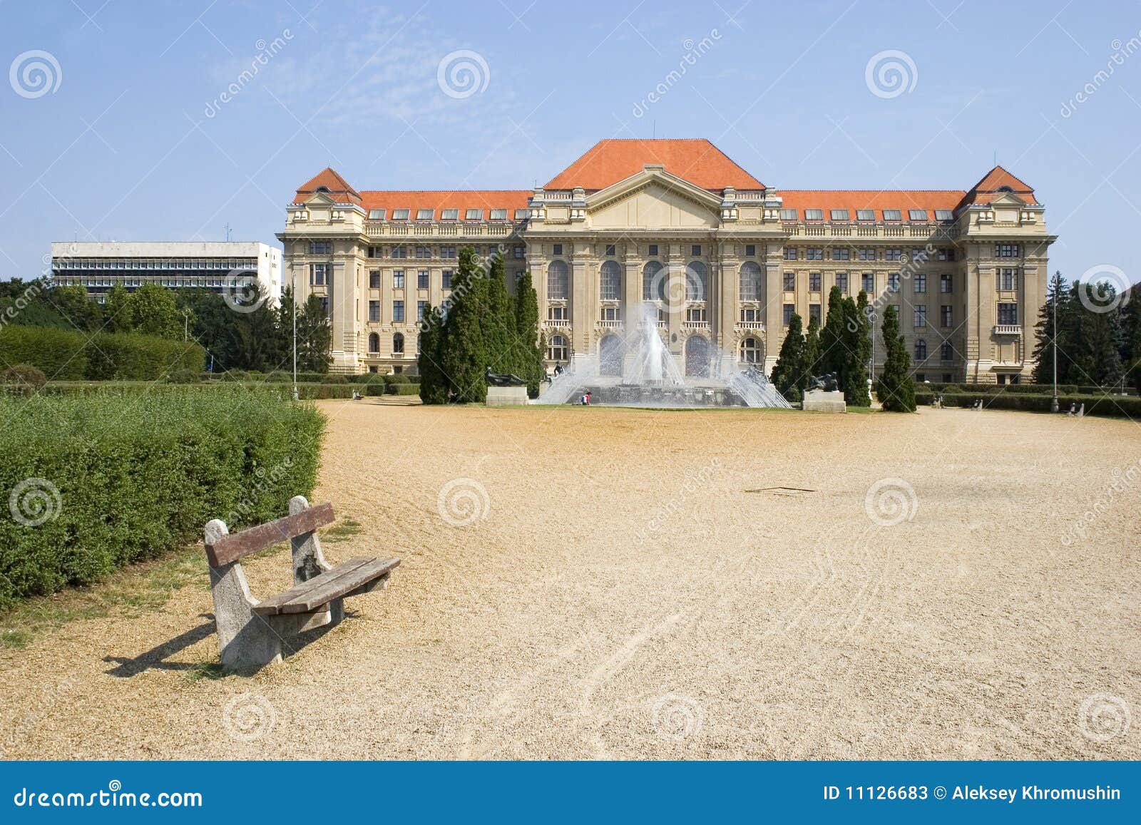 Main Entrance of University Stock Image - Image of building, cloud ...
