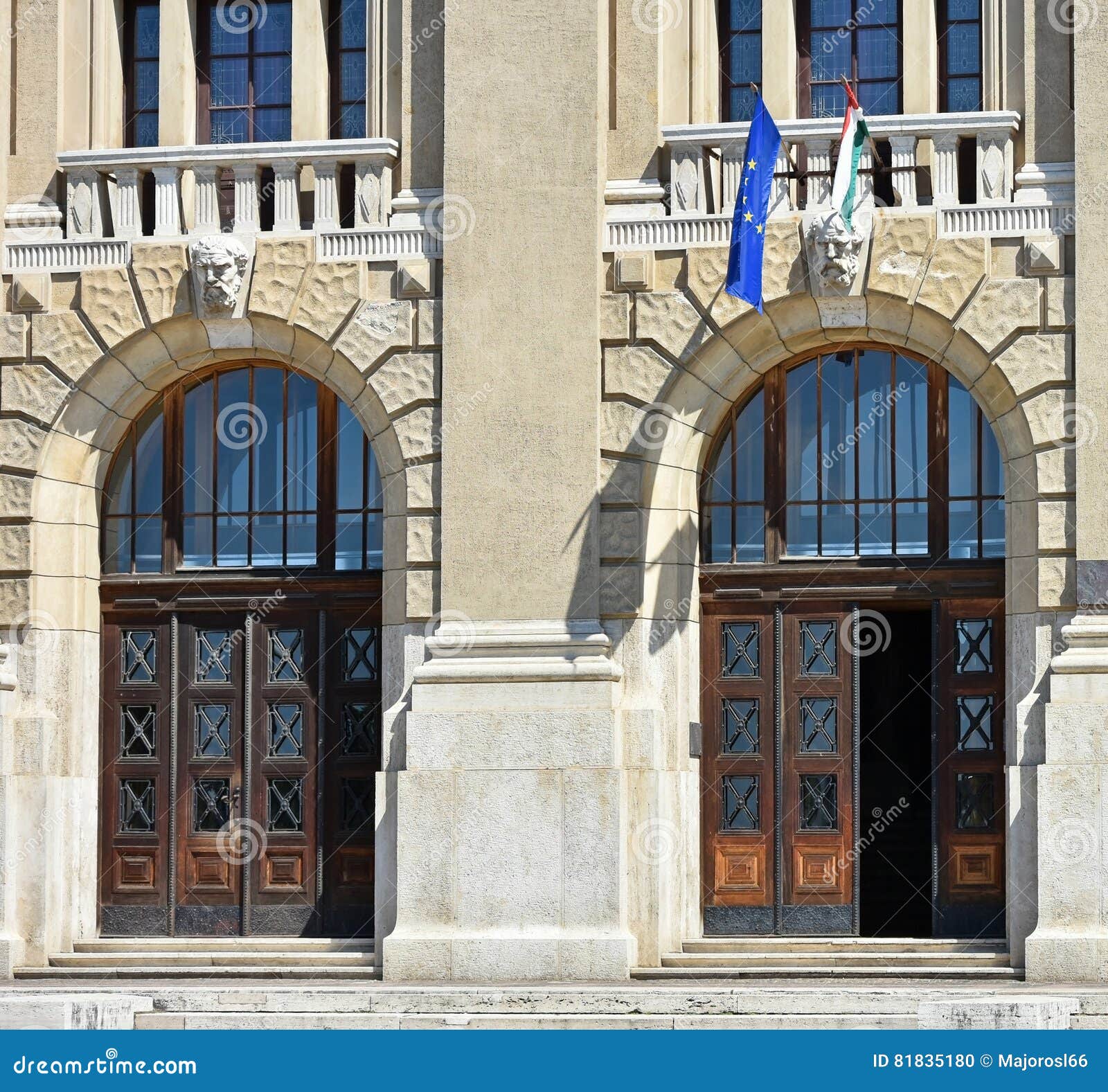 Main Entrance of the University Building Stock Photo - Image of science ...