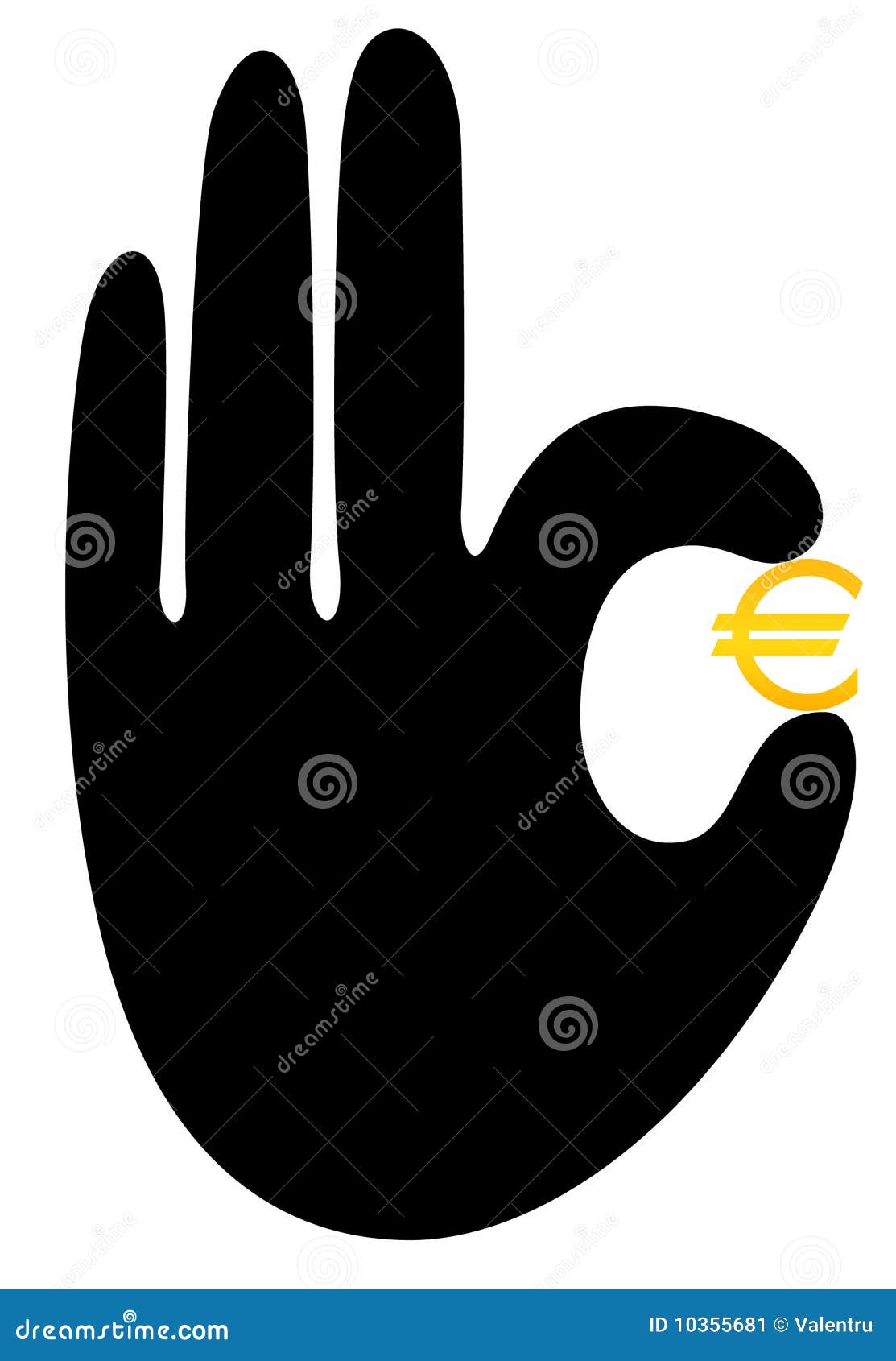 Main et euro illustration de vecteur. Illustration du investissement ...