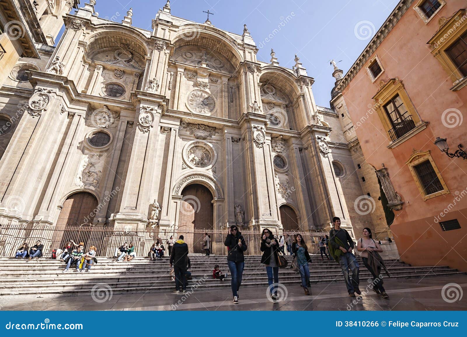 Main Facade of Cathedral of Granada from Pasiegas Square, Renaissance ...