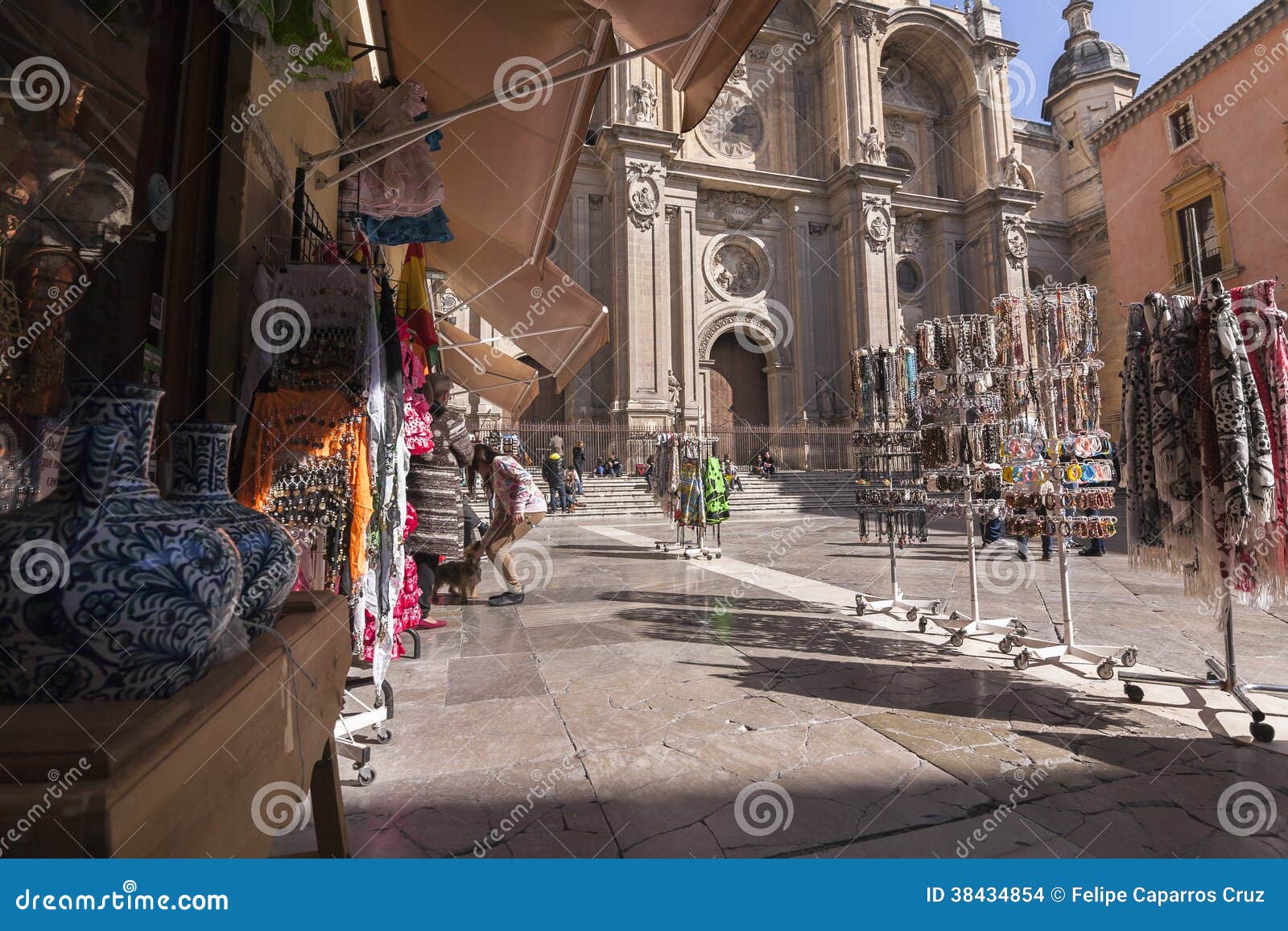Main Facade of Cathedral and Trades in Pasiegas Square, Granada ...