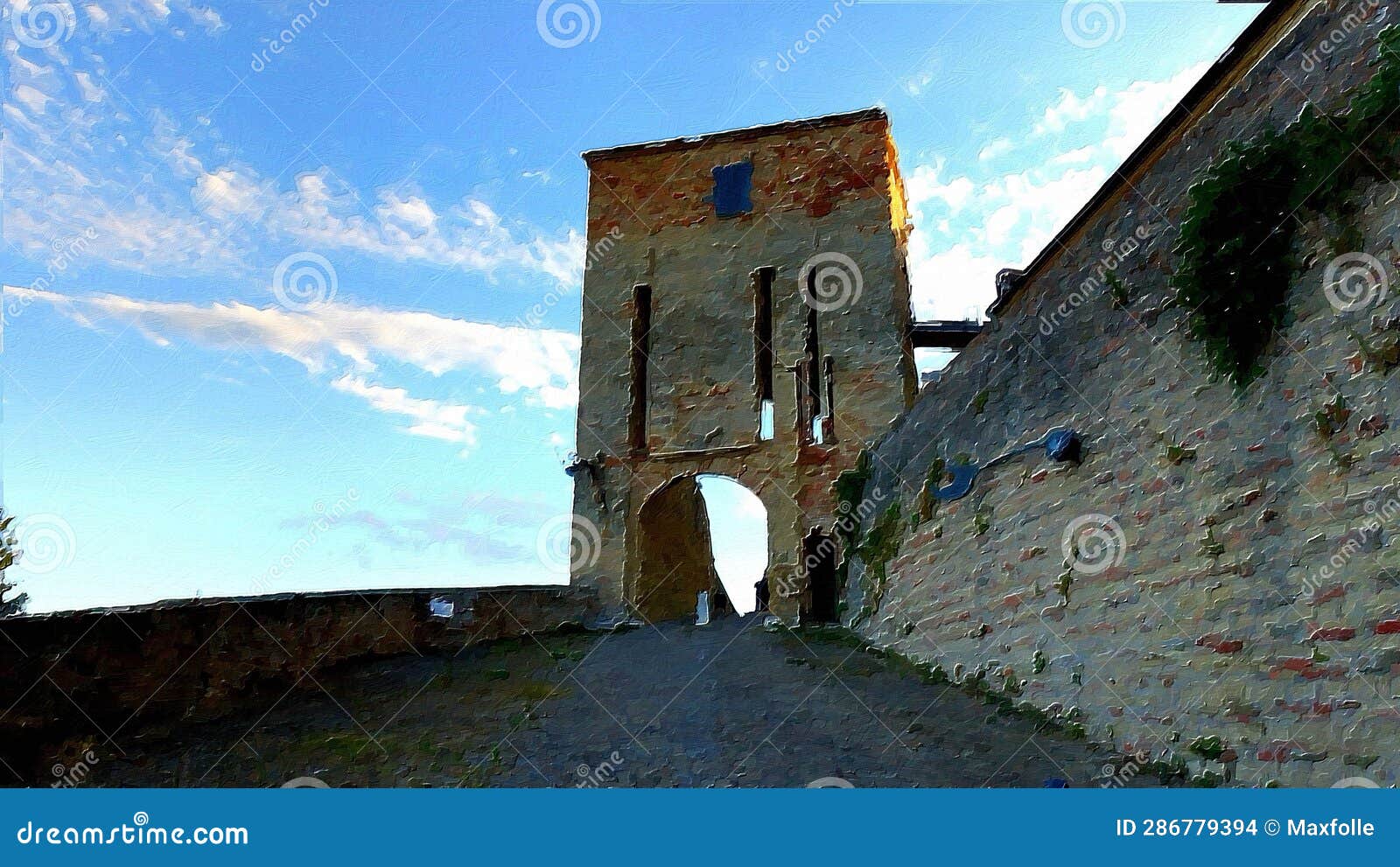 The Main Gate of an Ancient Medieval Village in Italy. Stock Photo ...