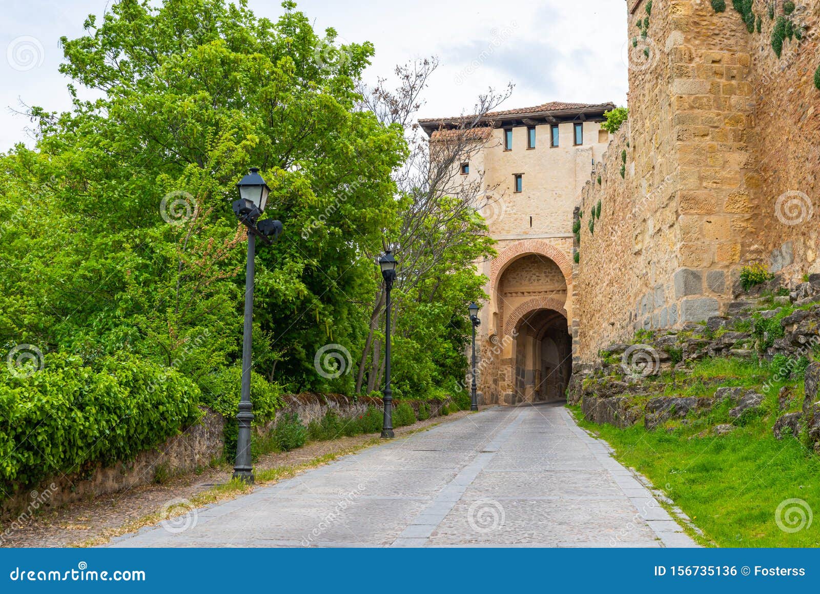 Main Gate on the Ancient Walls of Segovia. Spain Stock Photo - Image of ...