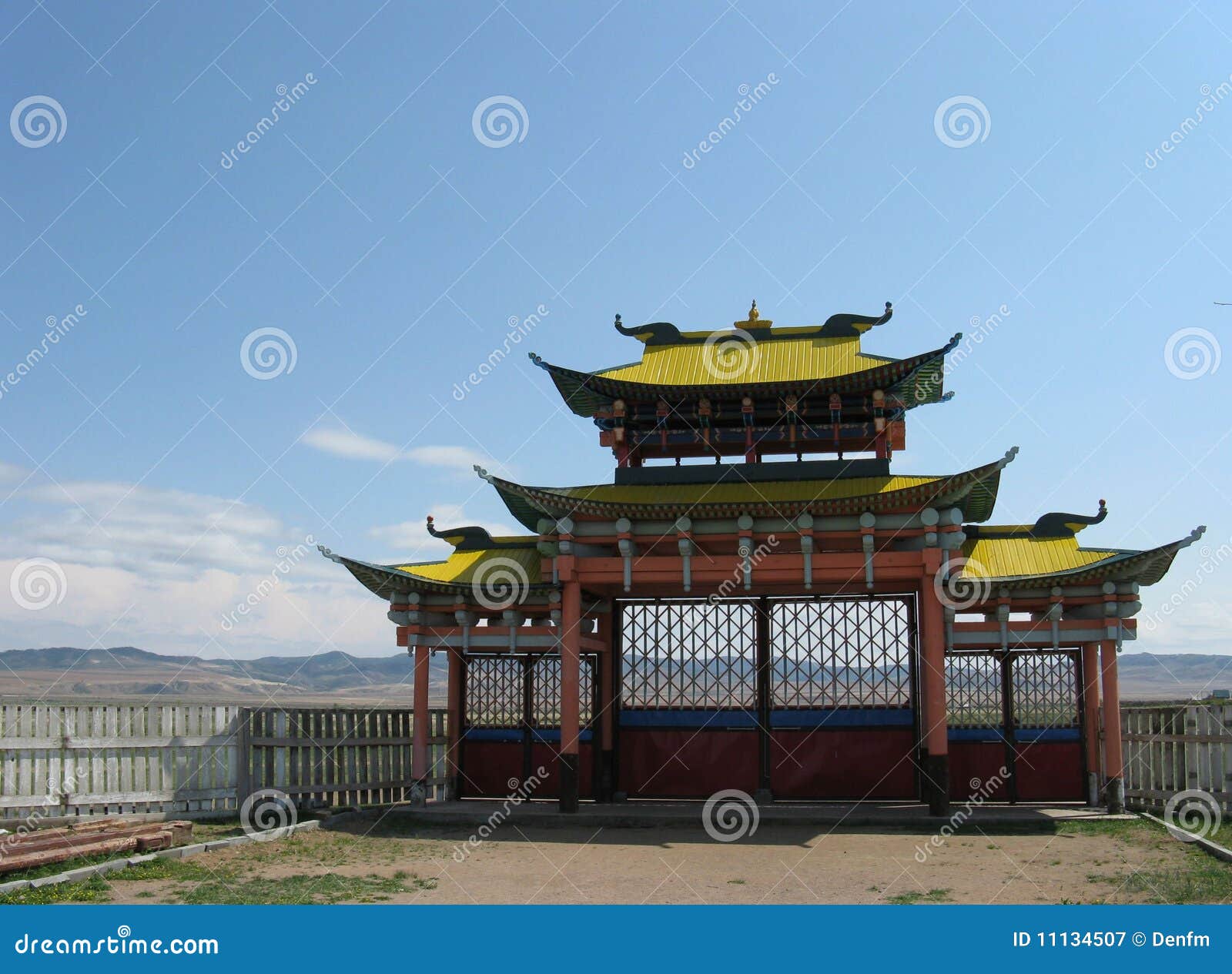 The Main Gate of a Buddhist Monastery Stock Image - Image of church ...