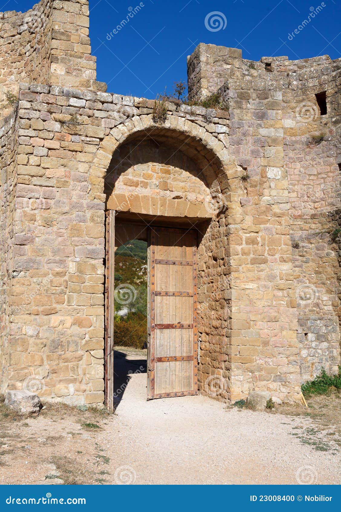 Main Gate of the Castle of Loarre Stock Photo - Image of history ...