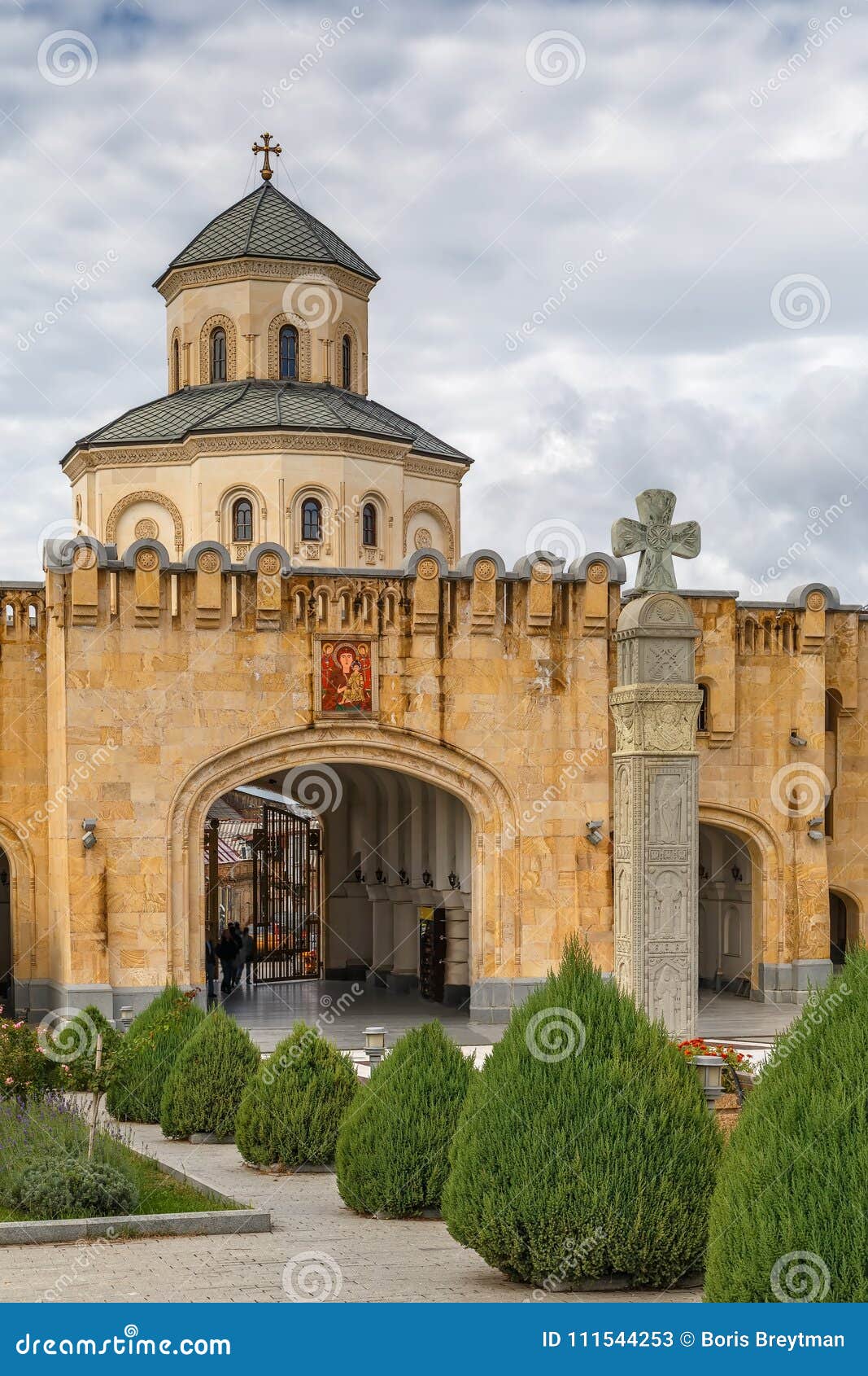 Main Gate in Sameba, Tbilisi, Georgia Stock Image - Image of religious ...