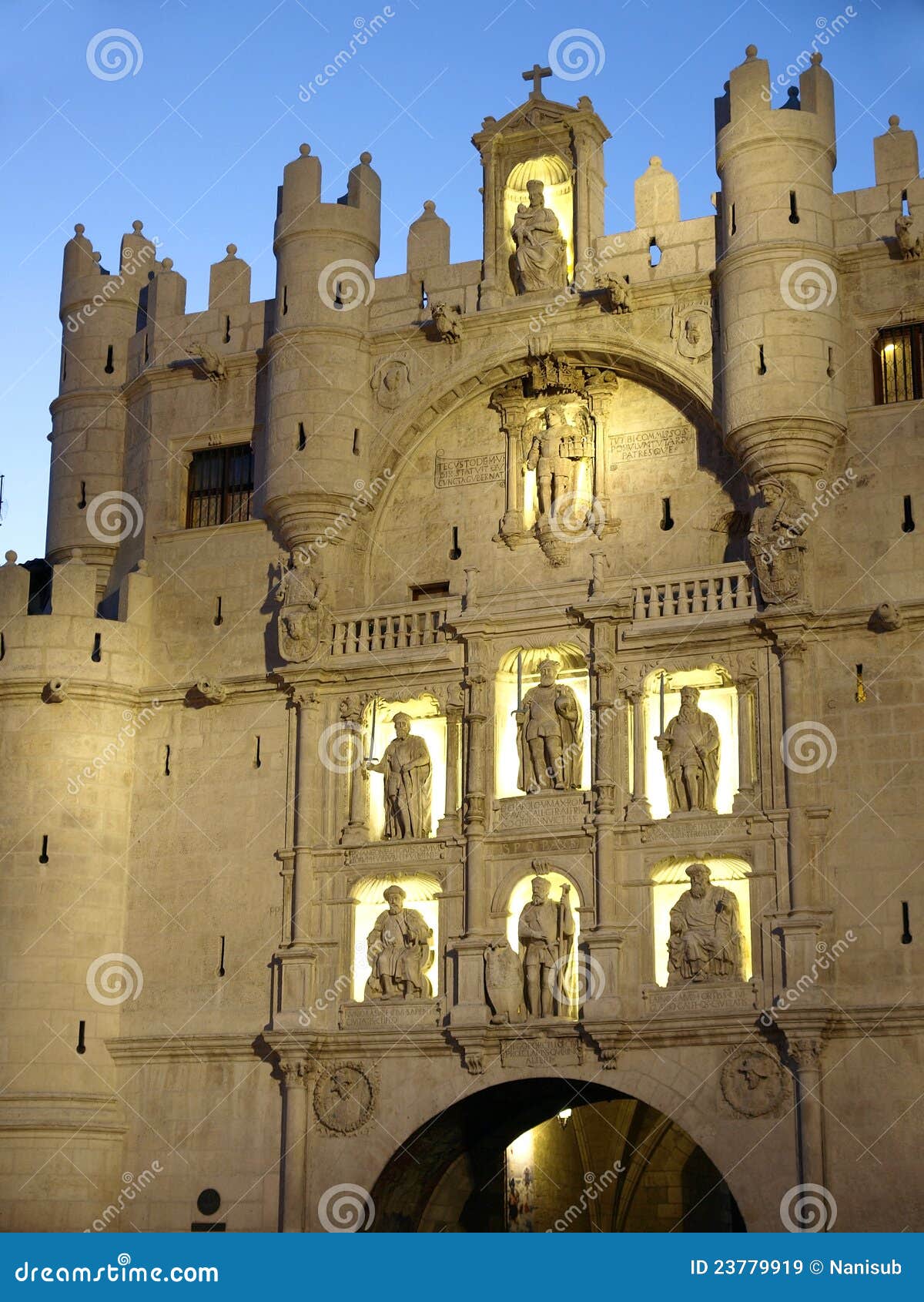 The Main Gate of Santa Maria in Burgos City Stock Image - Image of ...