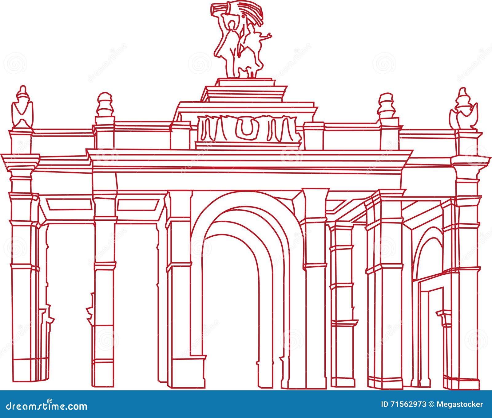 Main Gate To The Akbars Tomb Vintage Background Vector Illustration ...