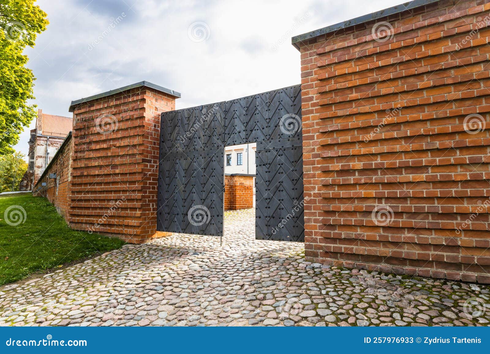 Main Gates To the Panemune Castle in Lithuania Stock Image - Image of ...