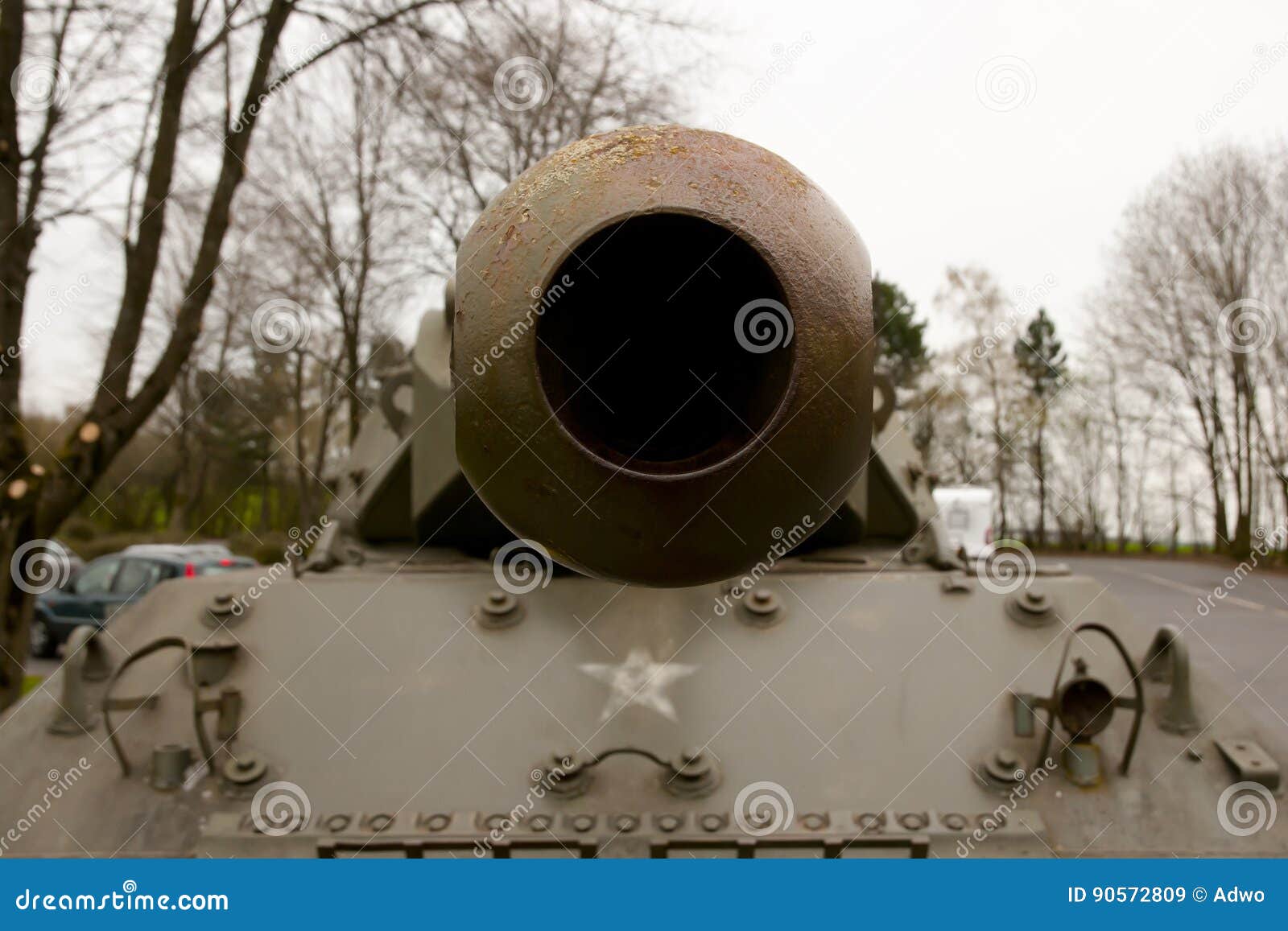 Main Gun of WWII Tank - Belgium Stock Image - Image of weapon, armoured ...