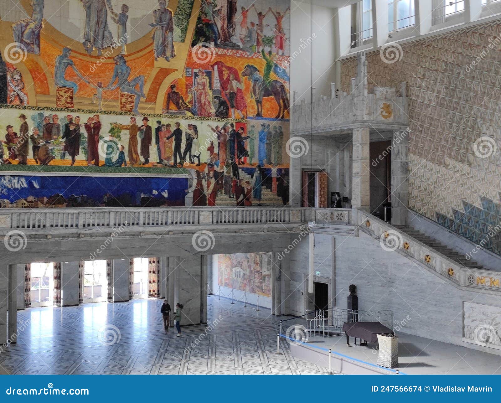 The Main Hall Inside Oslo City Hall, Oslo, Norway Editorial Stock Image ...