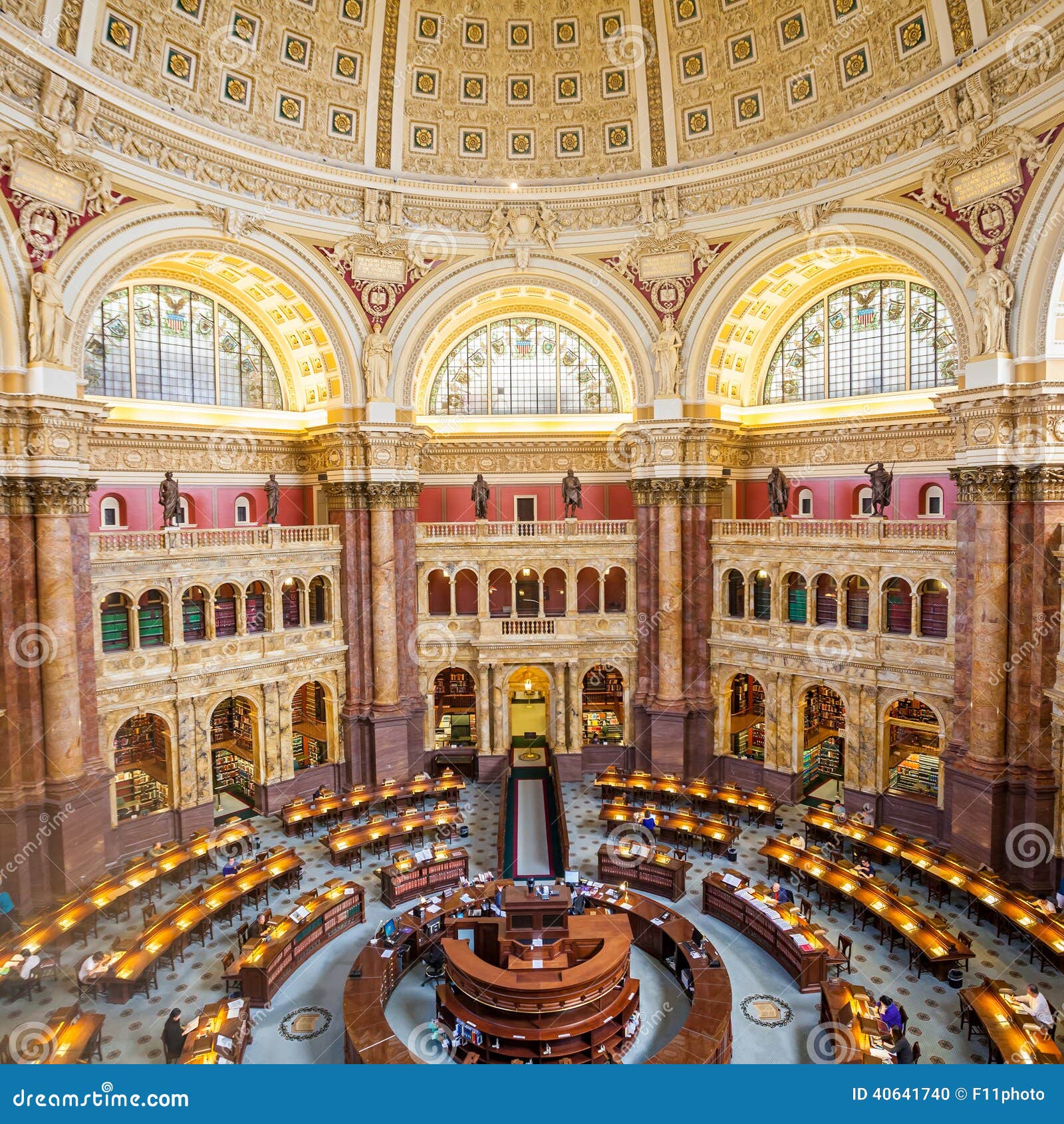 Main Hall of the Library of Congress Ceiling DC Stock Photo - Image of ...