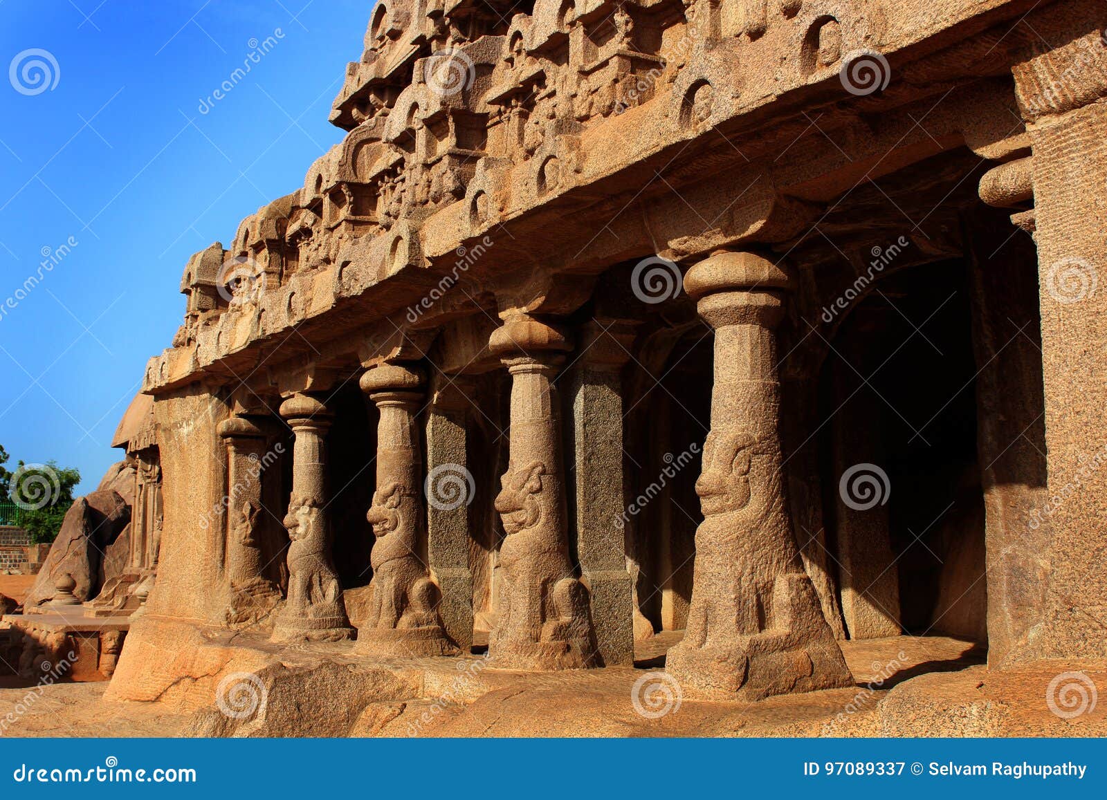 Main Hall Sculpures in Mahabalipuram- Five Rathas Stock Image - Image ...