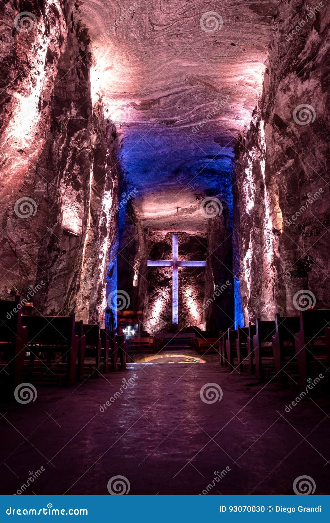 Main Hall of Underground Salt Cathedral - Zipaquira, Colombia Editorial ...