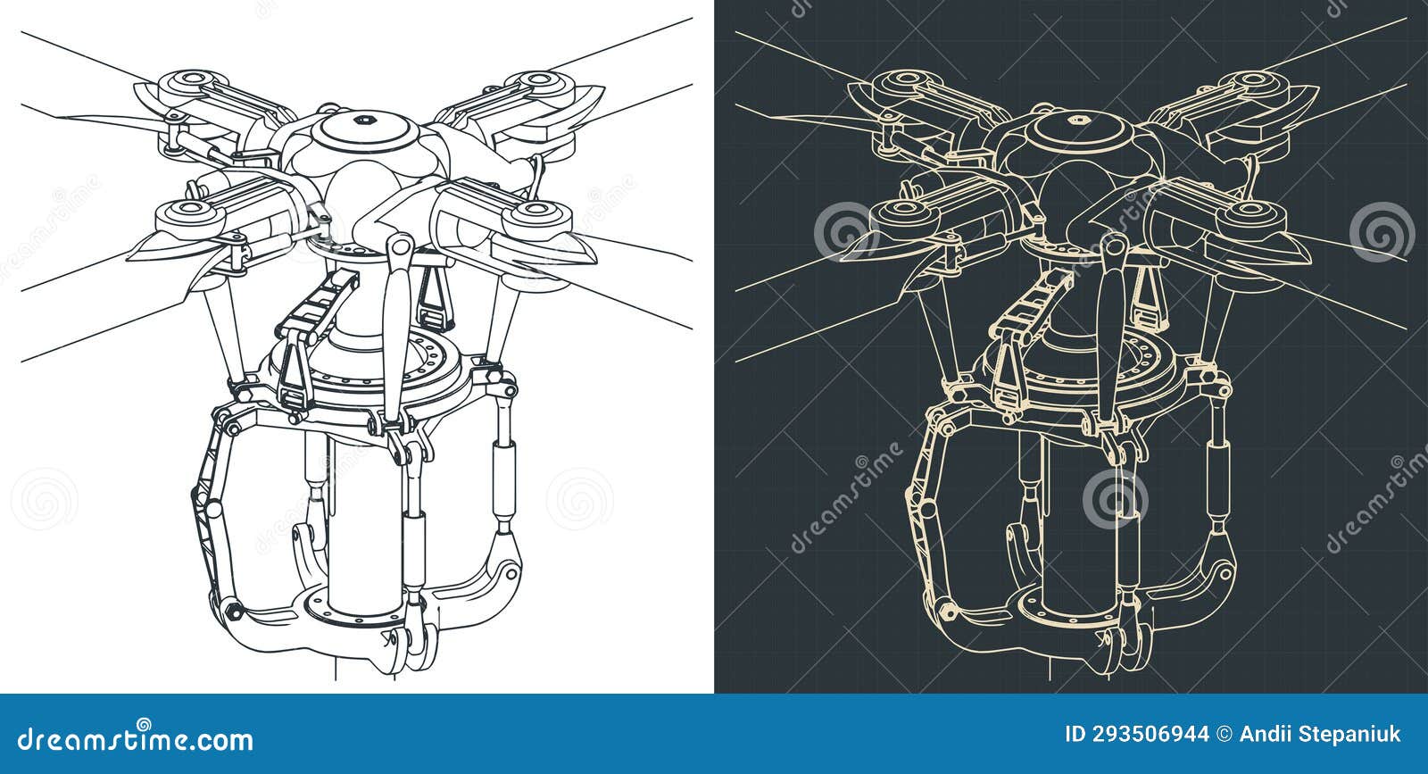 Helicopter Main Rotor Drawings Illustrations Cartoon Vector ...