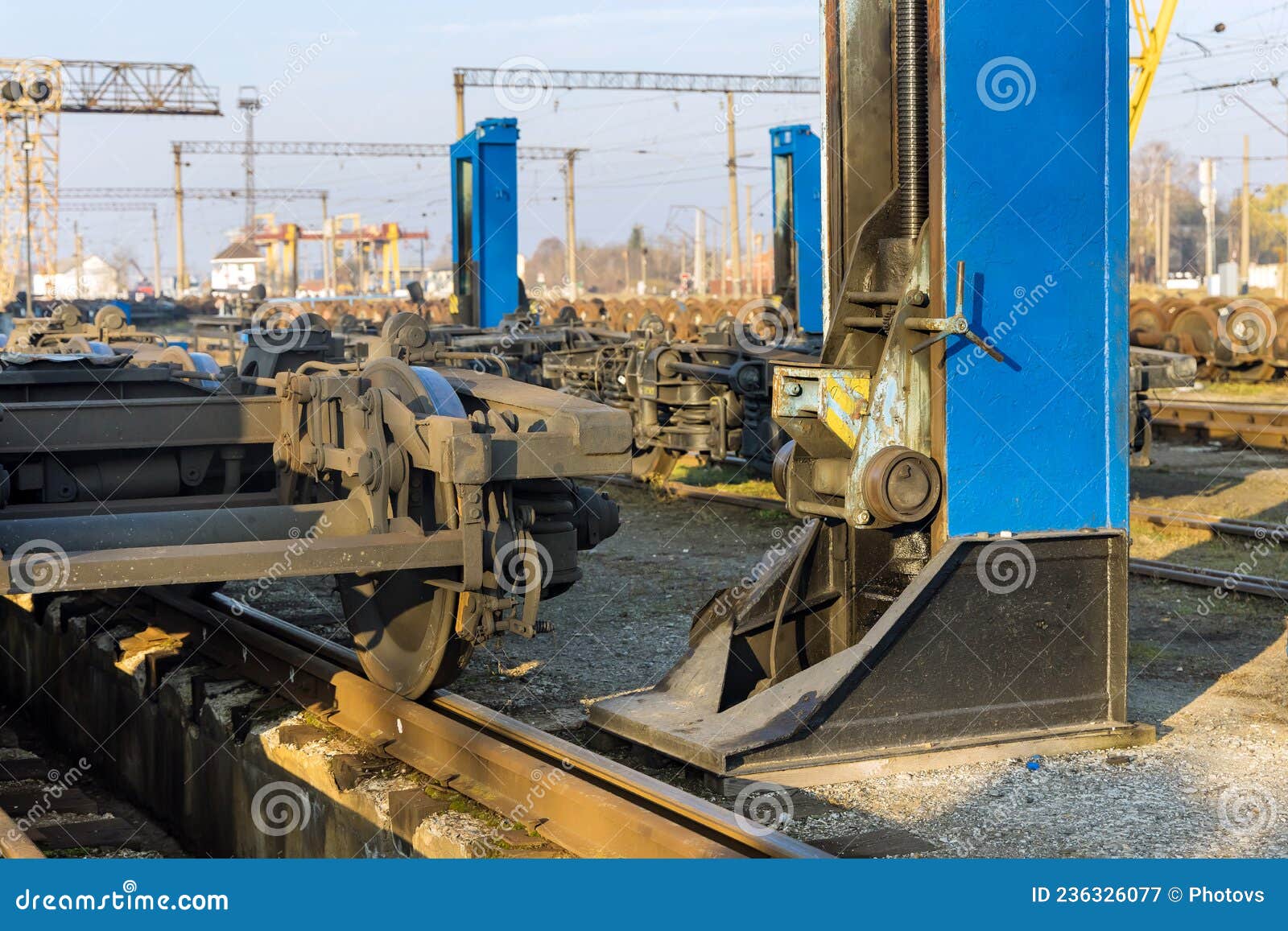 Main Industrial Jack that Raises Wagon from the Train Stock Image ...