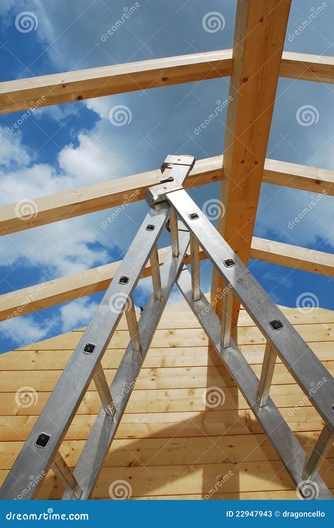 Main Interior Beam and Ladder Stock Image - Image of woodn, beam: 22947943