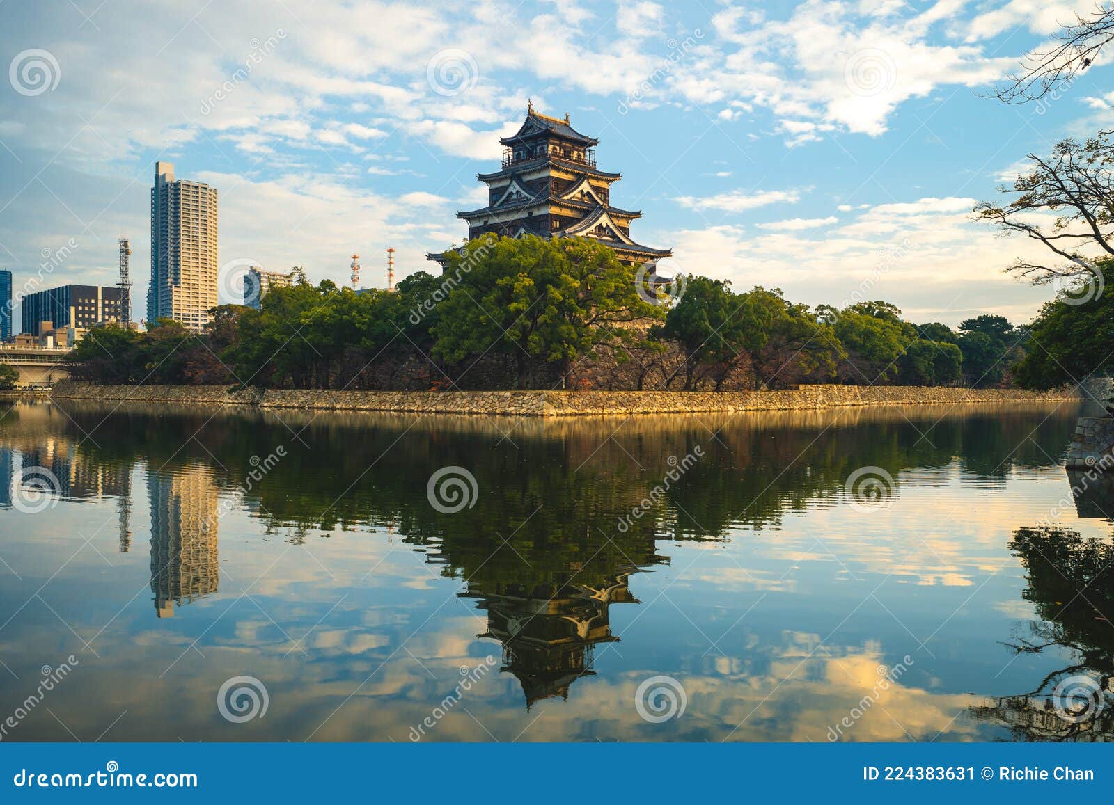 Main Keep of Hiroshima Castle in Hiroshima, Japan Stock Image - Image ...