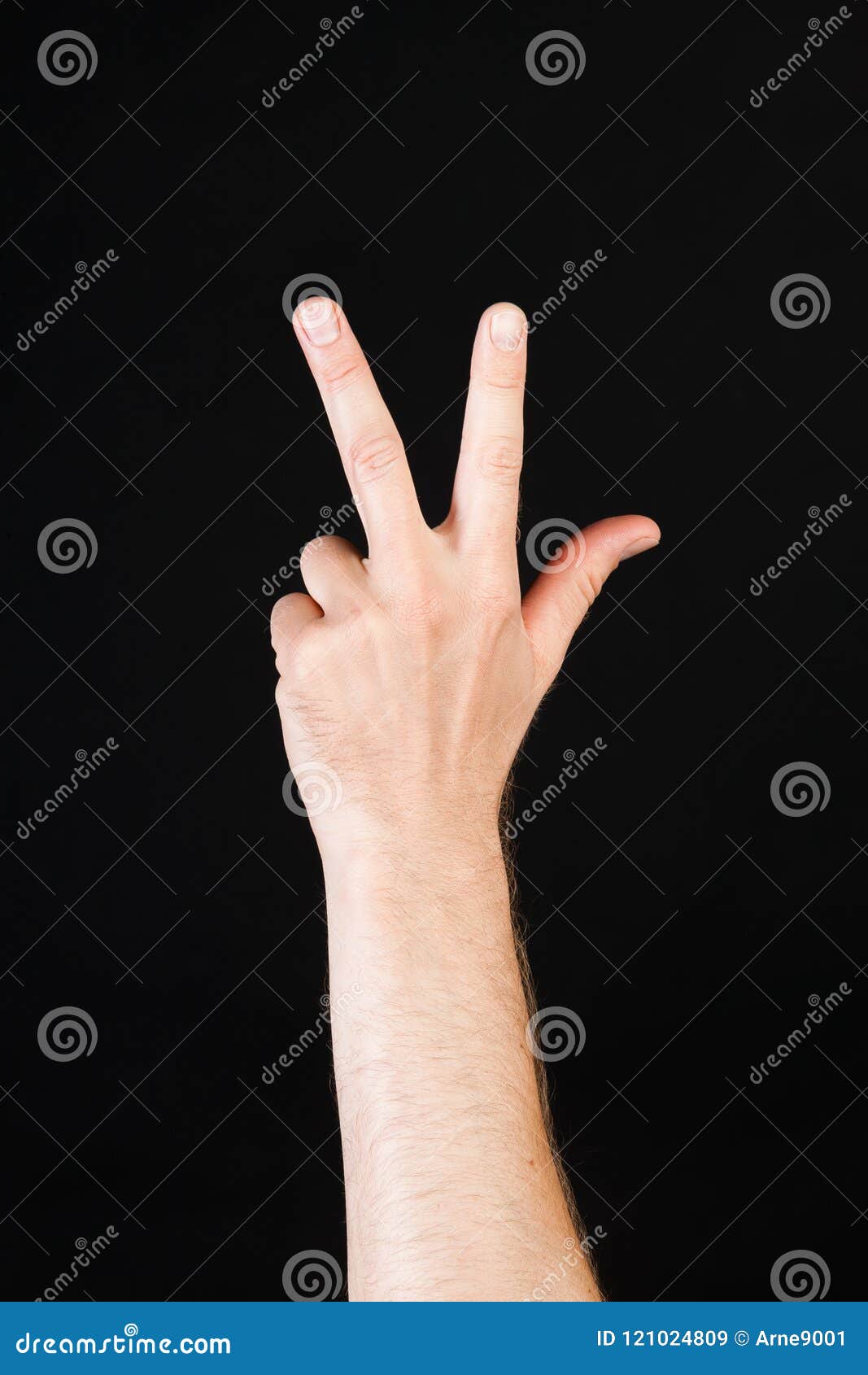 Main Masculine Montrant Trois Doigts Image stock - Image du main ...